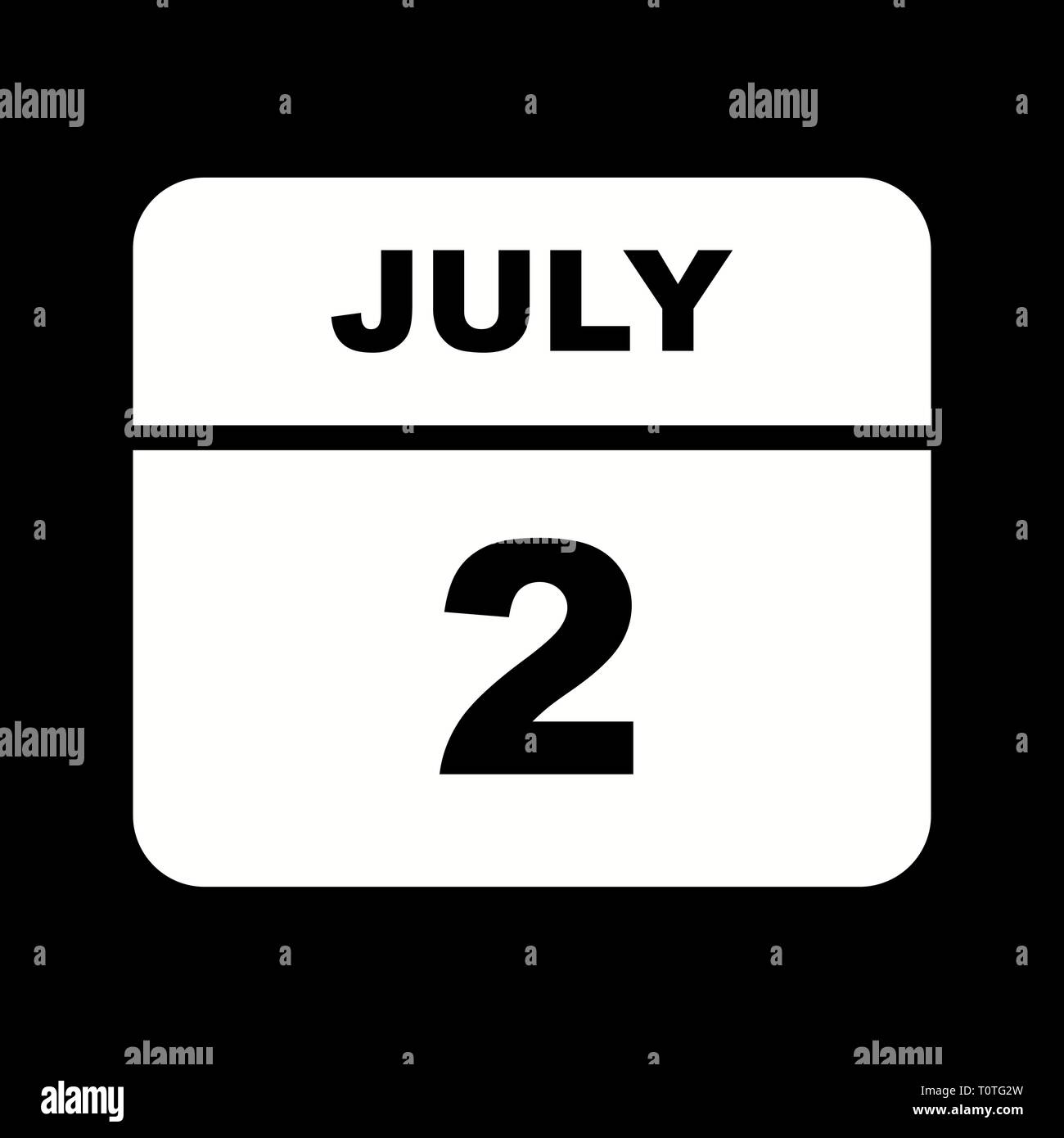 July 2nd Date on a Single Day Calendar Stock Photo - Alamy
