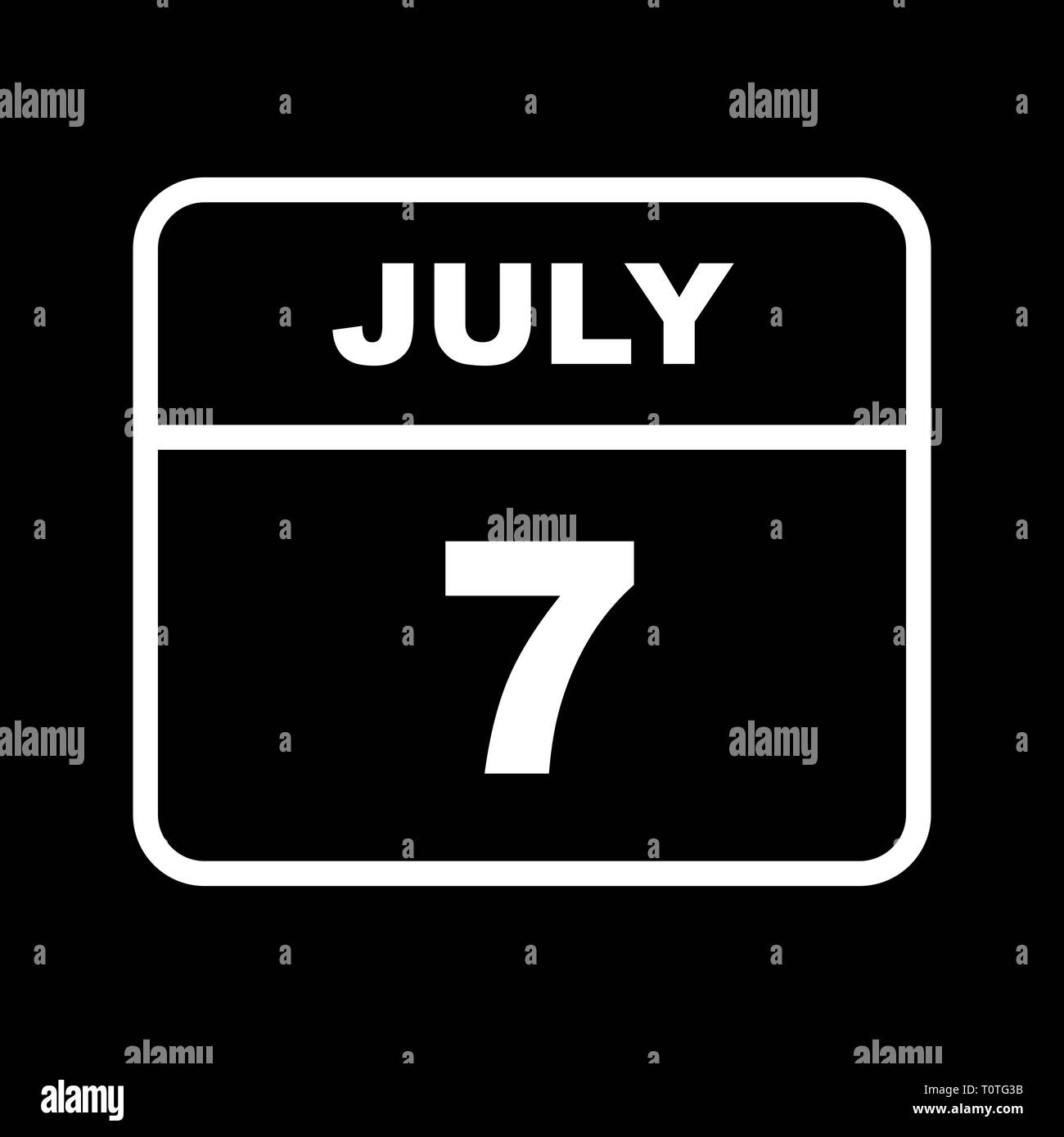 July 7th Date on a Single Day Calendar Stock Photo - Alamy