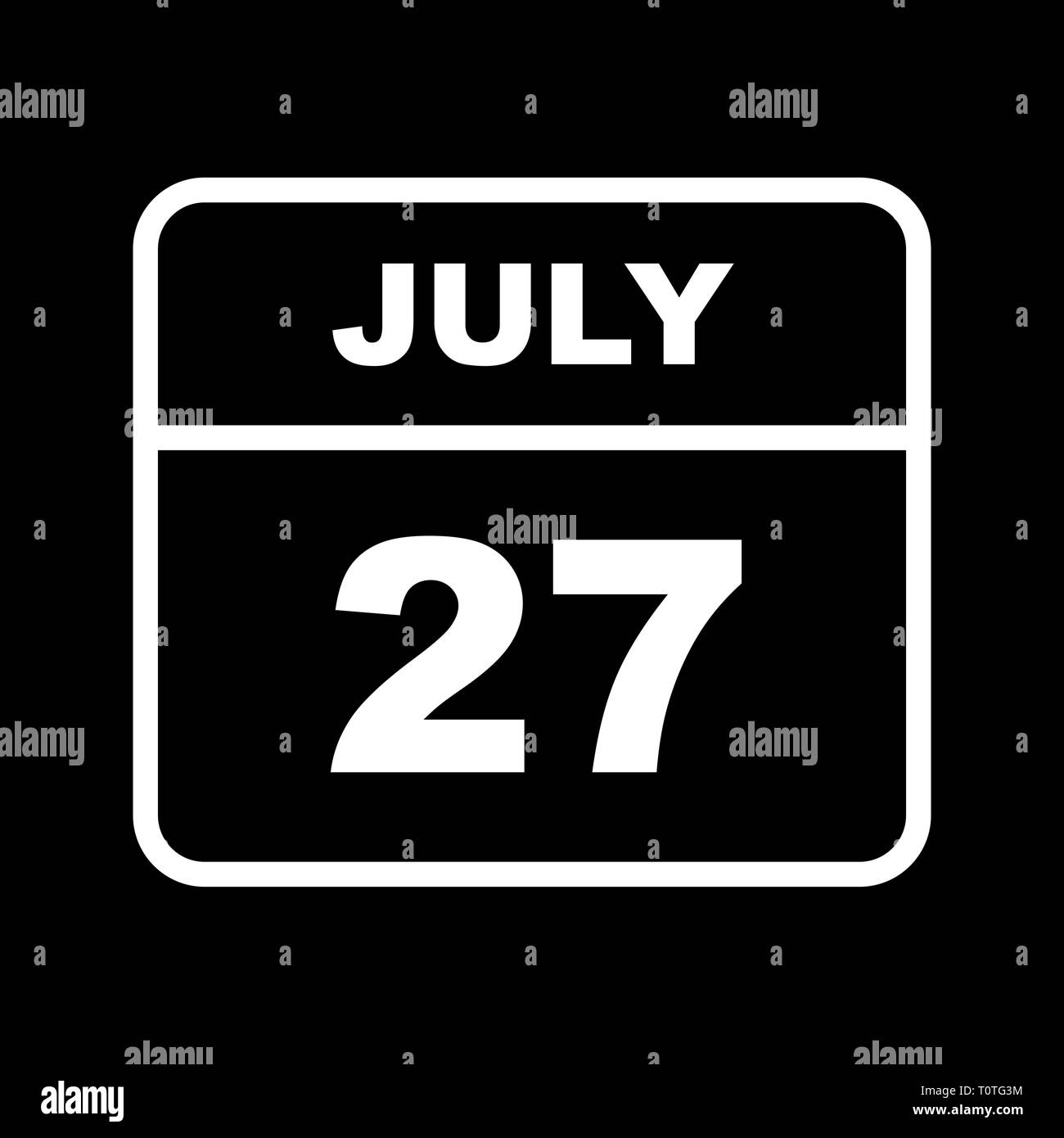 July 27th Date on a Single Day Calendar Stock Photo - Alamy