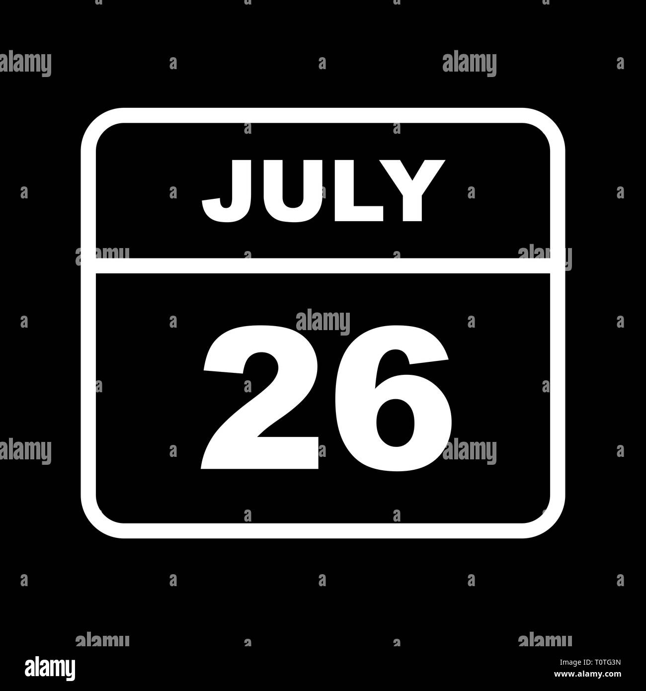 July 26th Date on a Single Day Calendar Stock Photo - Alamy