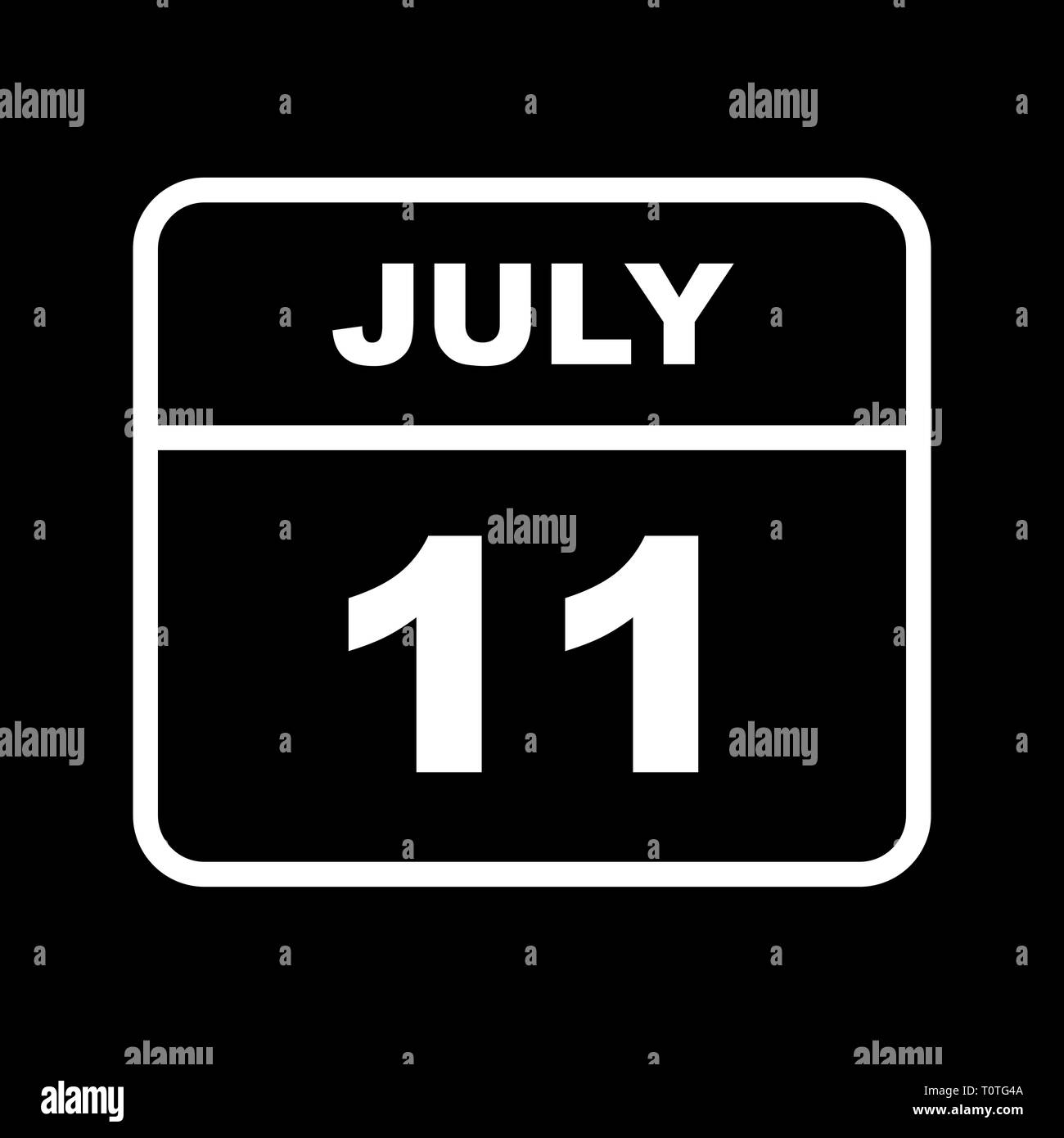July 11th Date on a Single Day Calendar Stock Photo - Alamy
