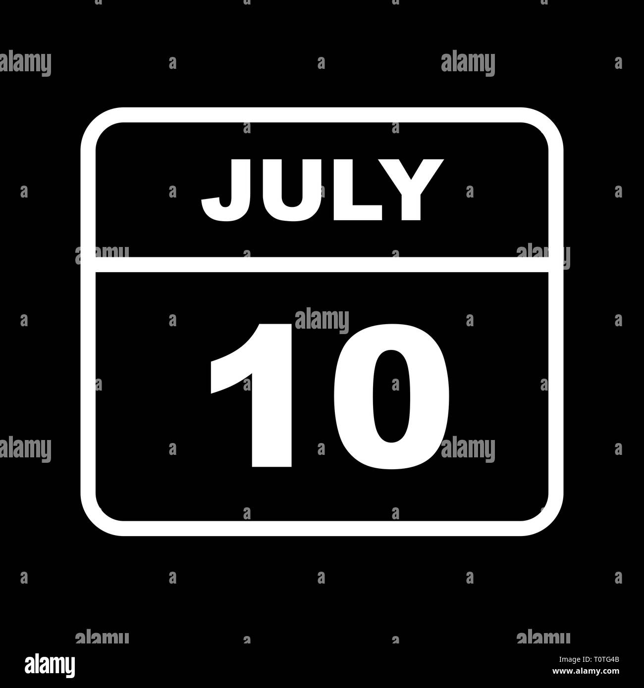 July 10th Date on a Single Day Calendar Stock Photo - Alamy