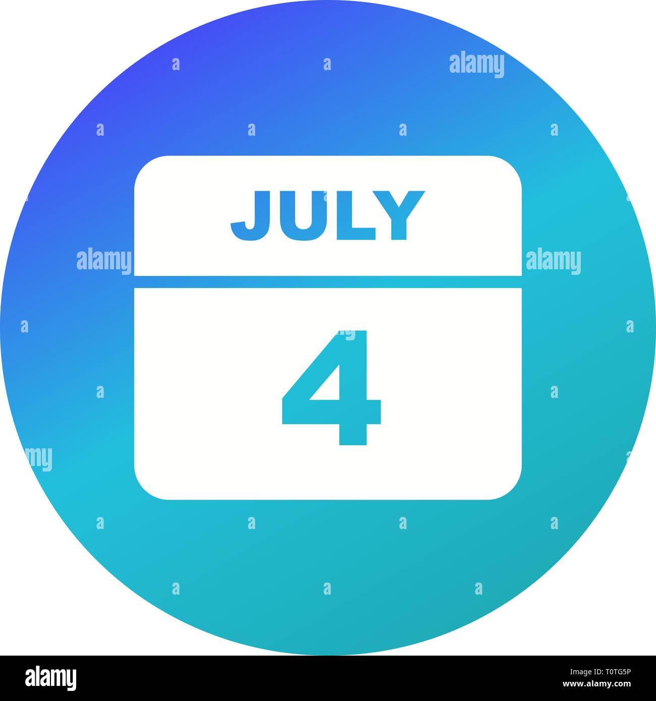 July 4th Date on a Single Day Calendar Stock Photo - Alamy
