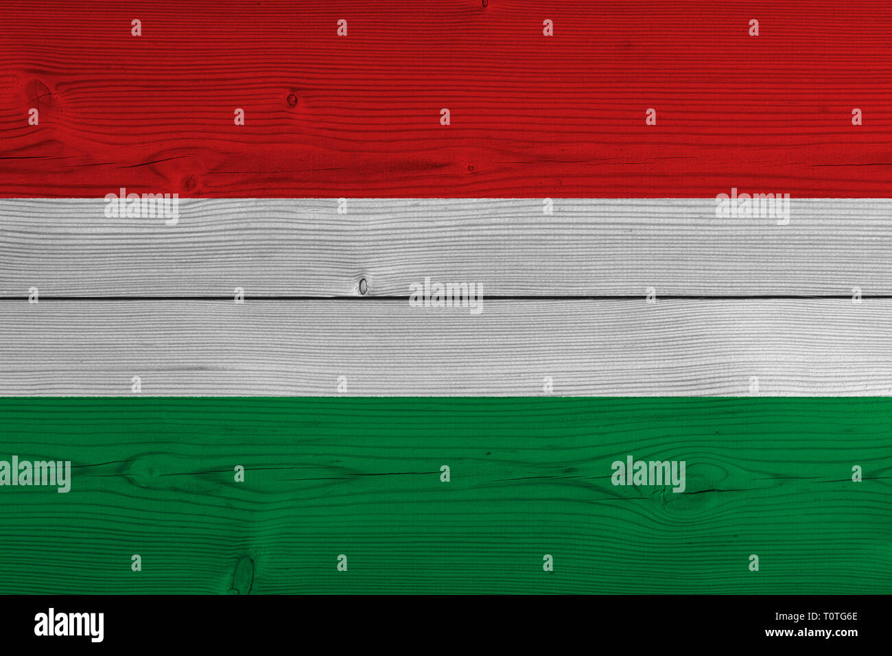 Hungary flag painted on old wood plank. Patriotic background. National ...