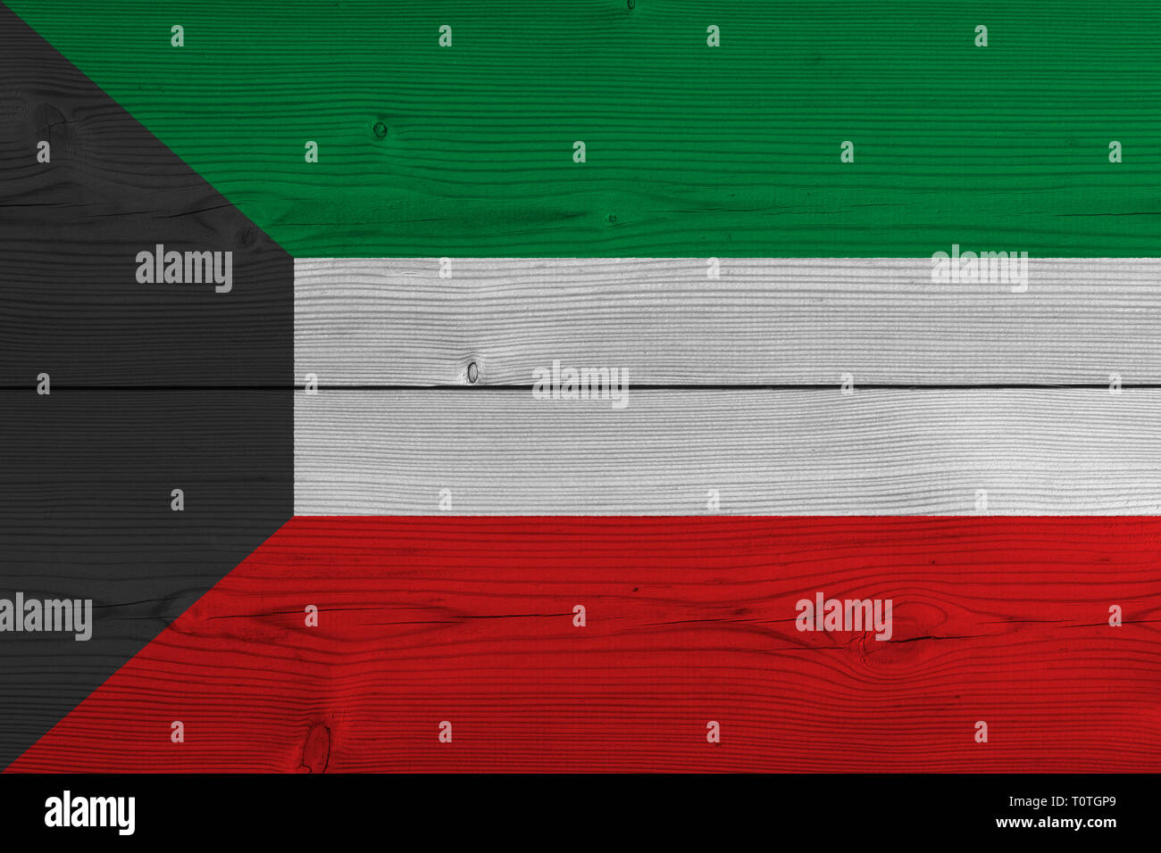 Kuwait flag painted on old wood plank. Patriotic background. National ...