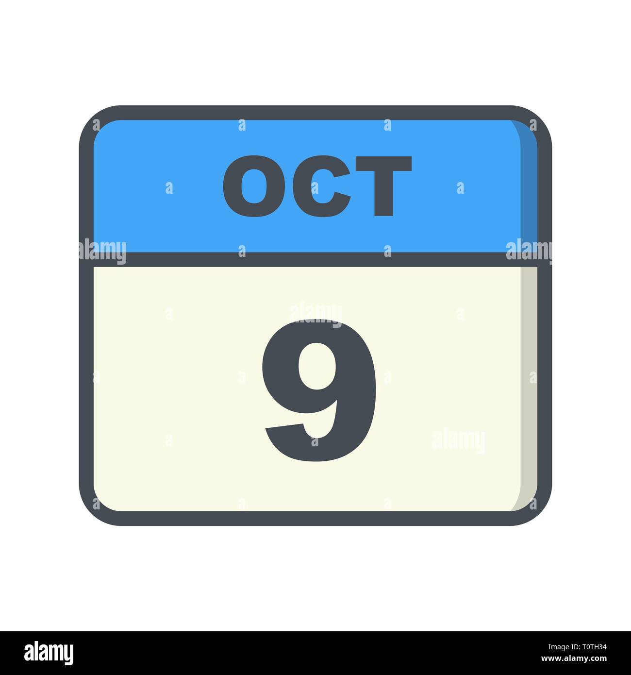 October 9th Date on a Single Day Calendar Stock Photo - Alamy