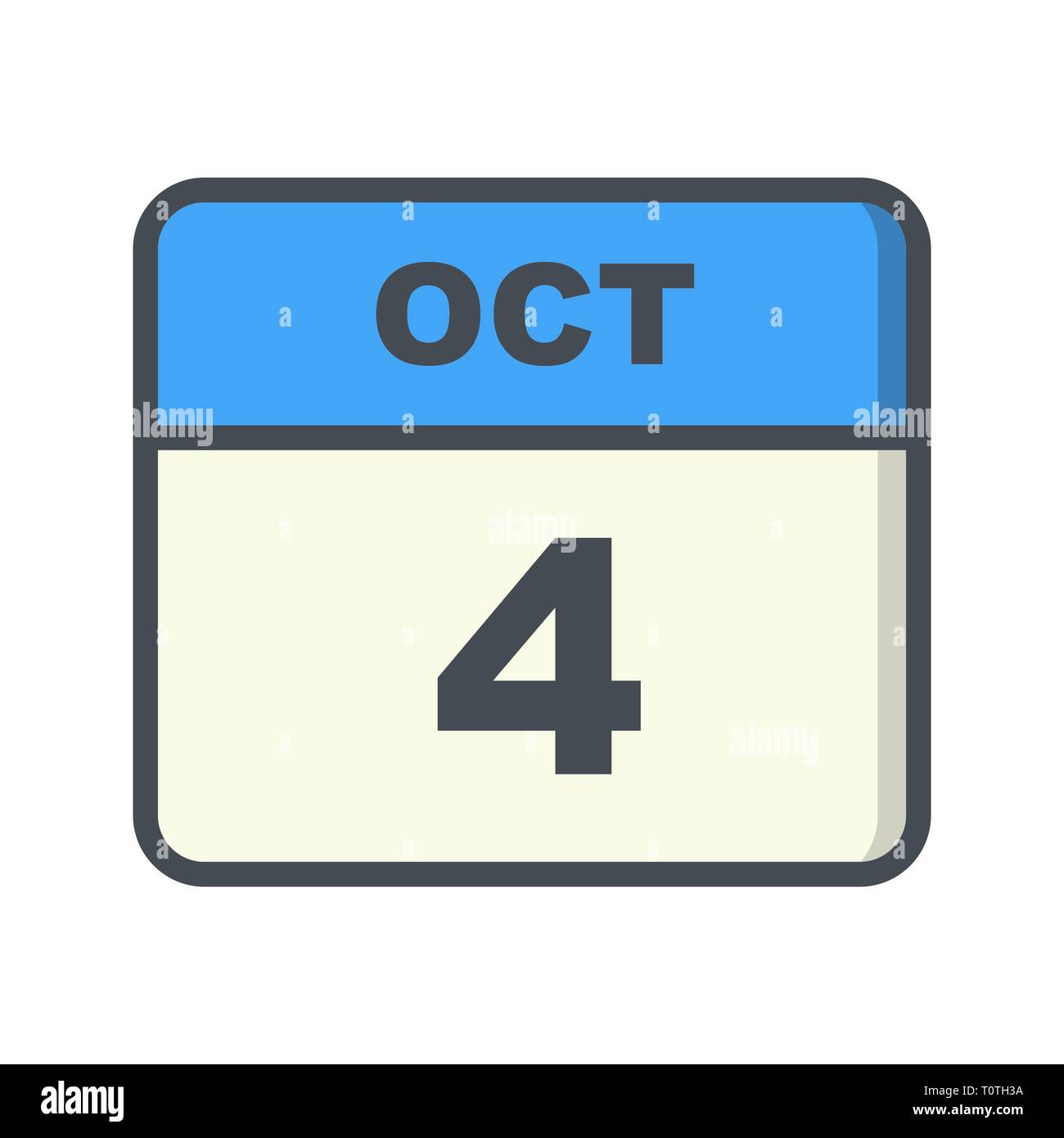 October 4th Date on a Single Day Calendar Stock Photo - Alamy