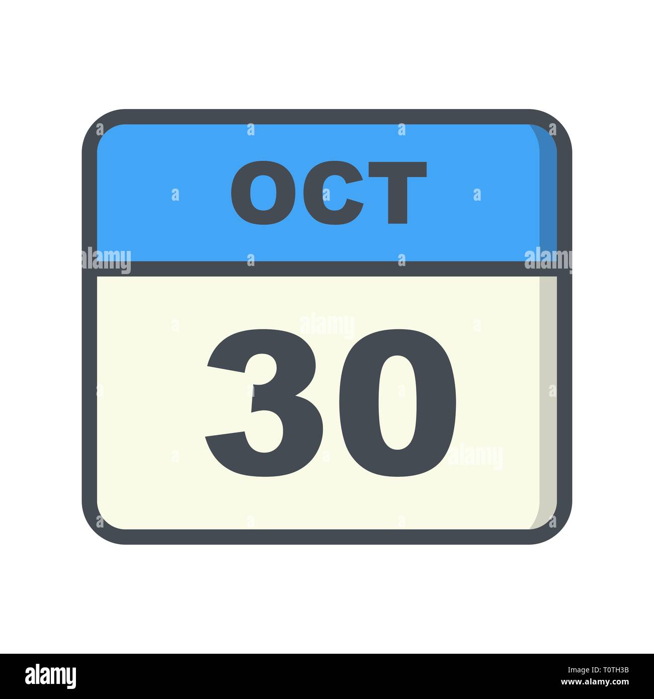 October 30th Date on a Single Day Calendar Stock Photo - Alamy
