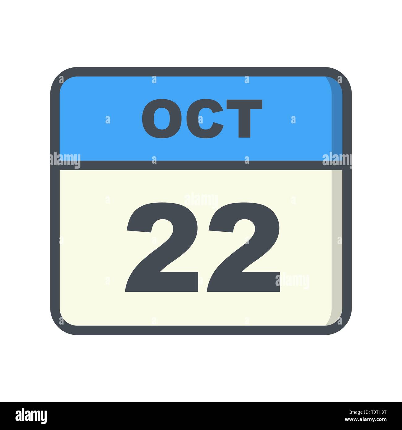October 22nd Date on a Single Day Calendar Stock Photo - Alamy