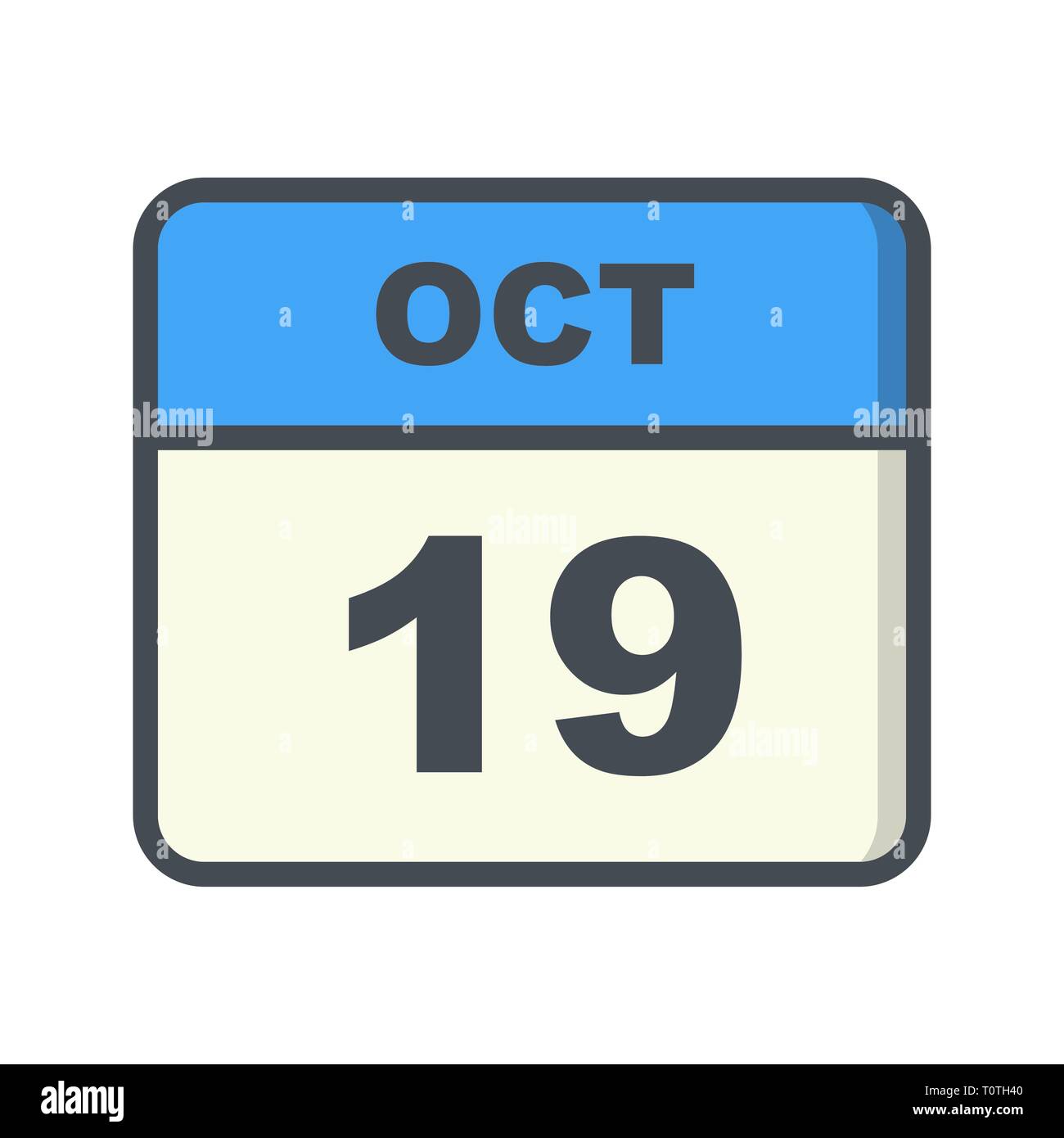 October 19th Date on a Single Day Calendar Stock Photo - Alamy