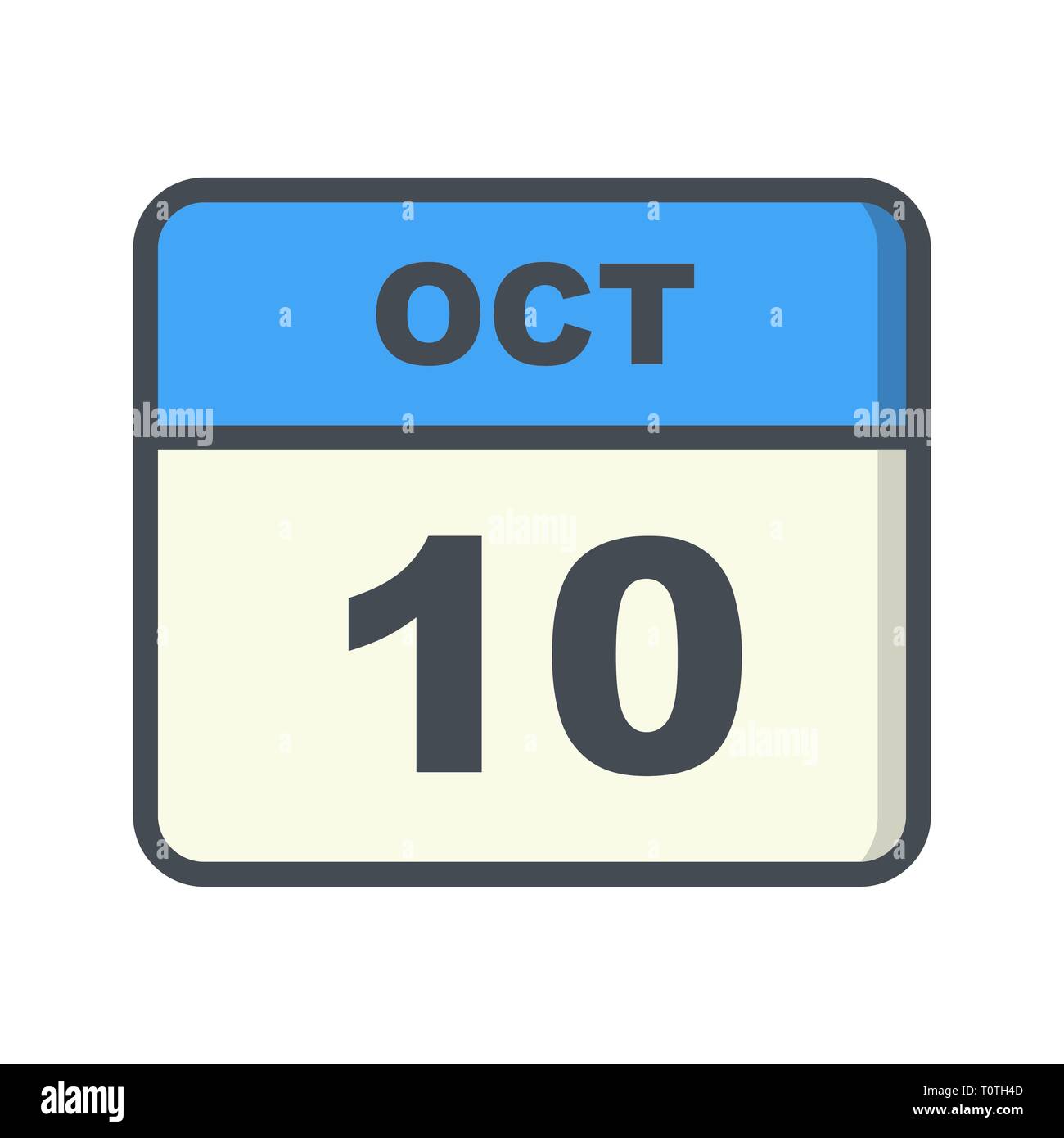 October 10th Date on a Single Day Calendar Stock Photo - Alamy