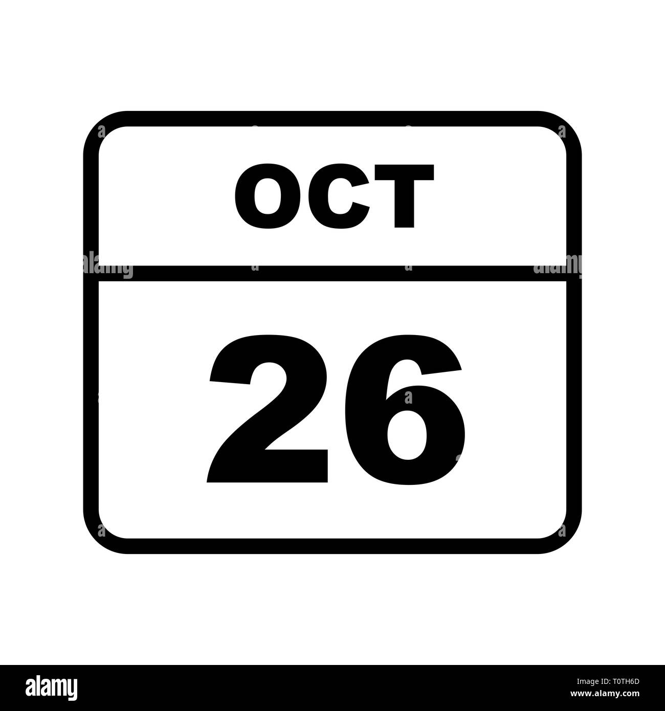 October 26th Date on a Single Day Calendar Stock Photo - Alamy