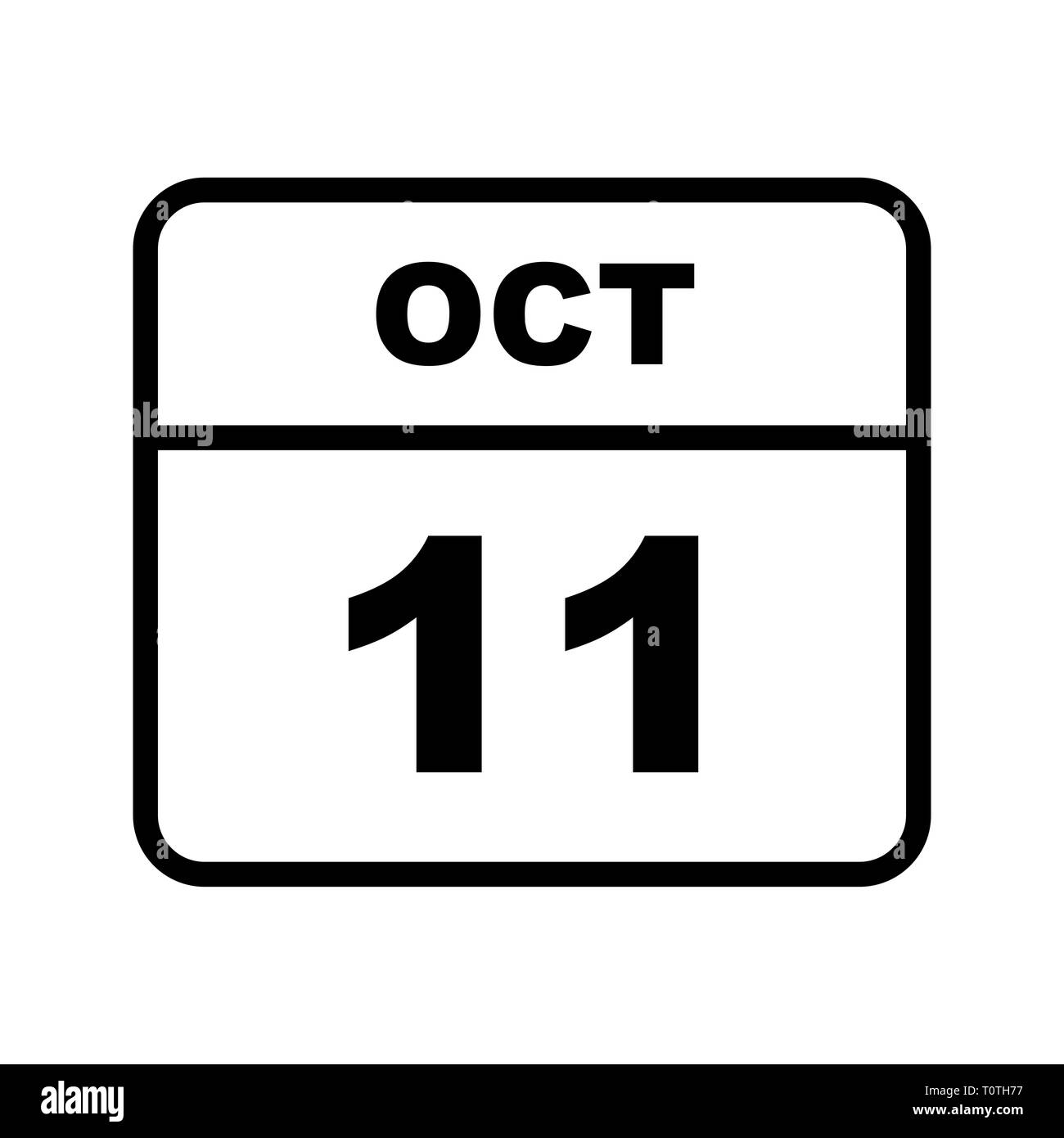 October 11th Date on a Single Day Calendar Stock Photo - Alamy