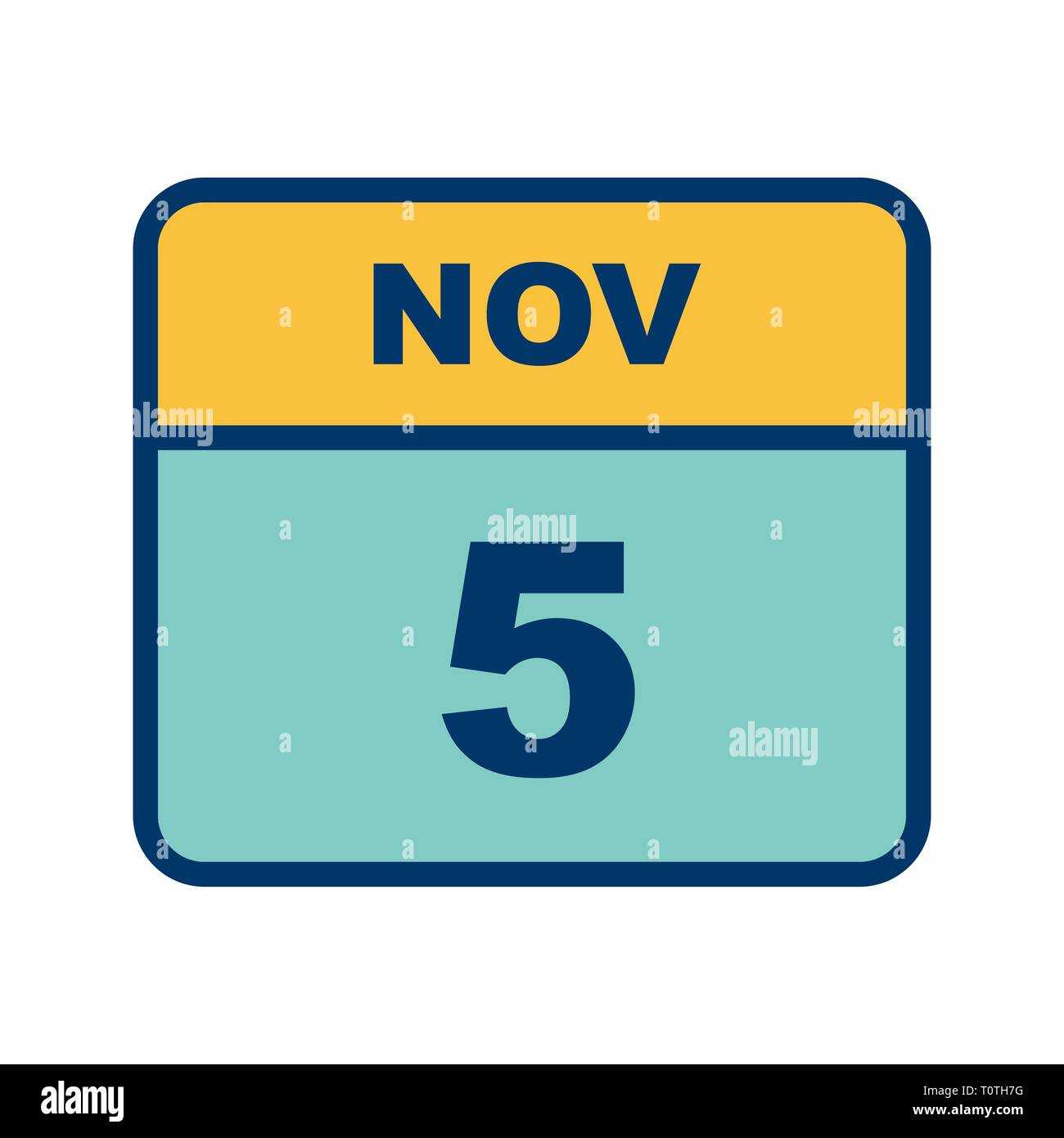 November 5th Date on a Single Day Calendar Stock Photo - Alamy