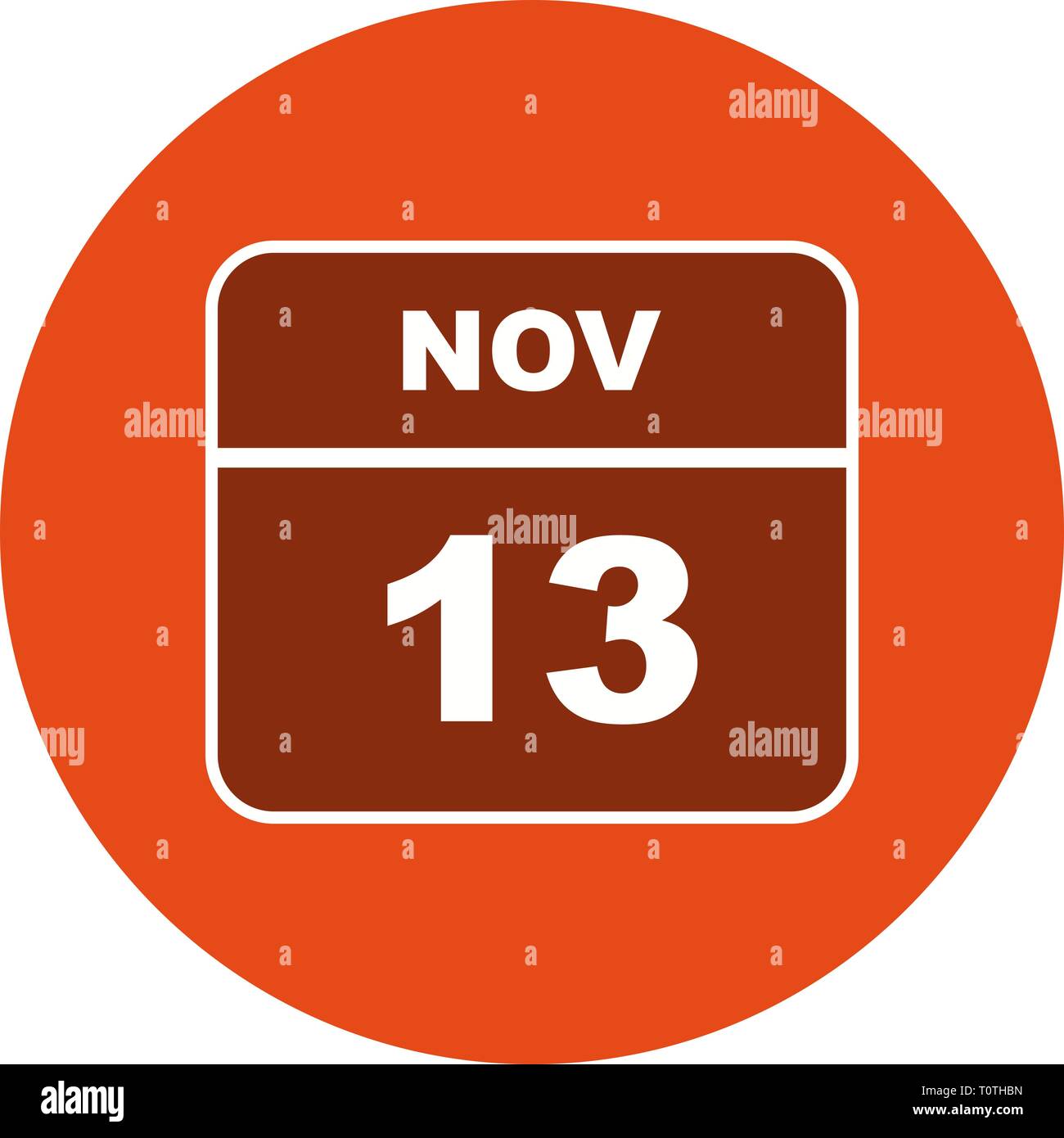 November 13 date on calendar hi-res stock photography and images - Alamy