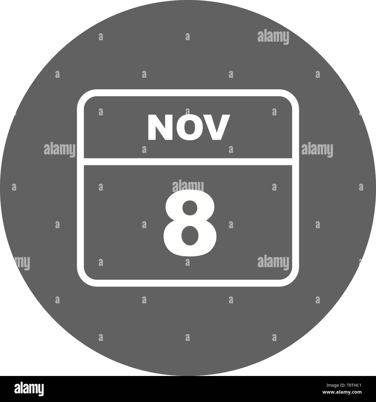 November 8th Date on a Single Day Calendar Stock Photo - Alamy