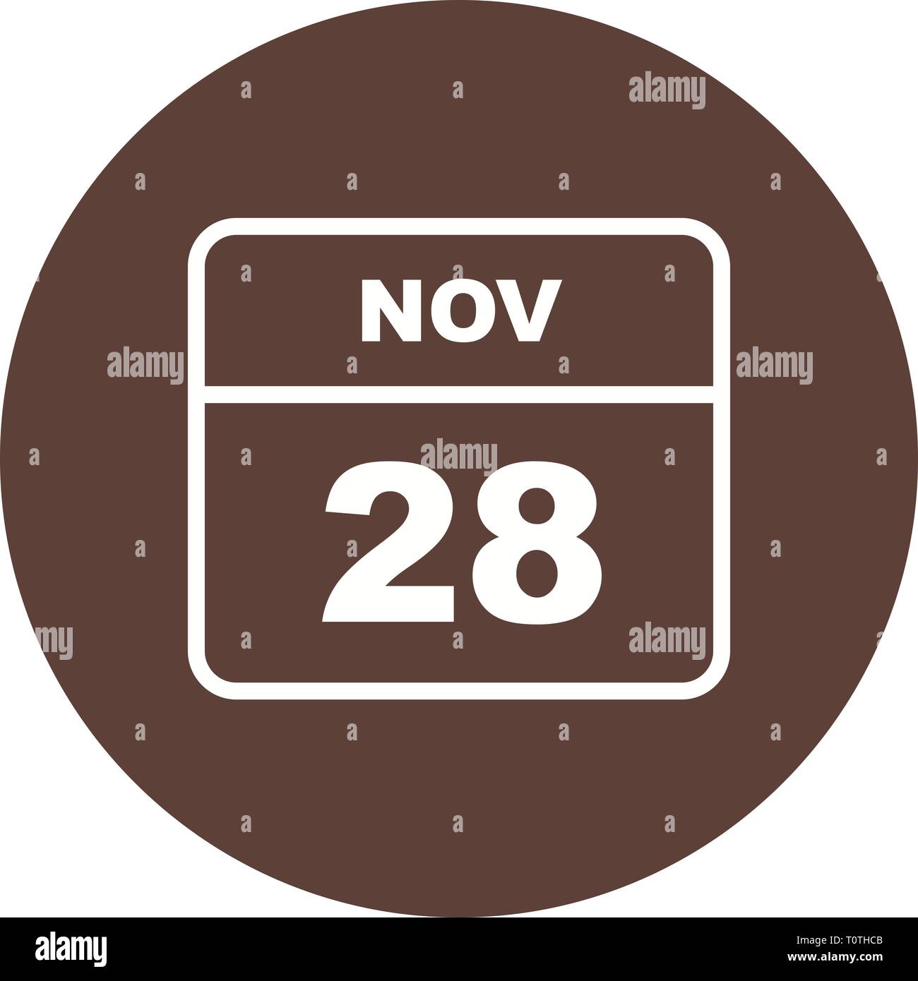 November 28th Date on a Single Day Calendar Stock Photo - Alamy