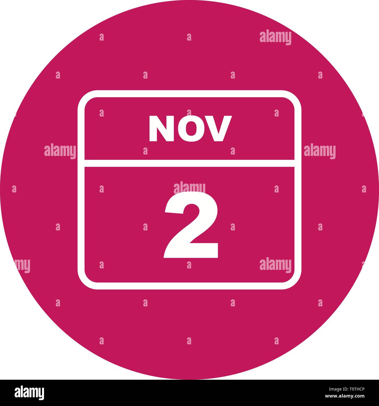 November 2nd Date on a Single Day Calendar Stock Photo - Alamy