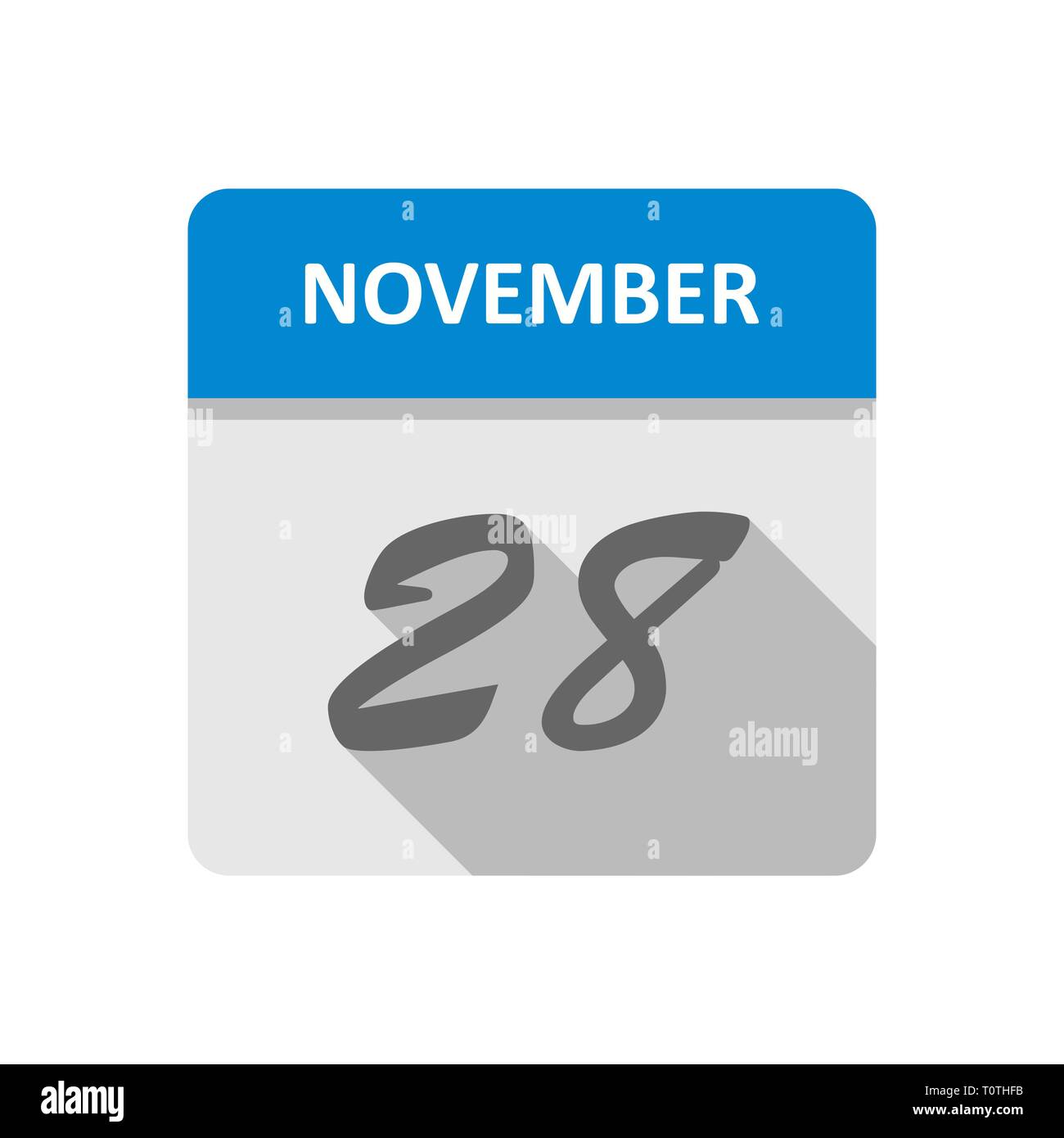 November 28th Date on a Single Day Calendar Stock Photo - Alamy