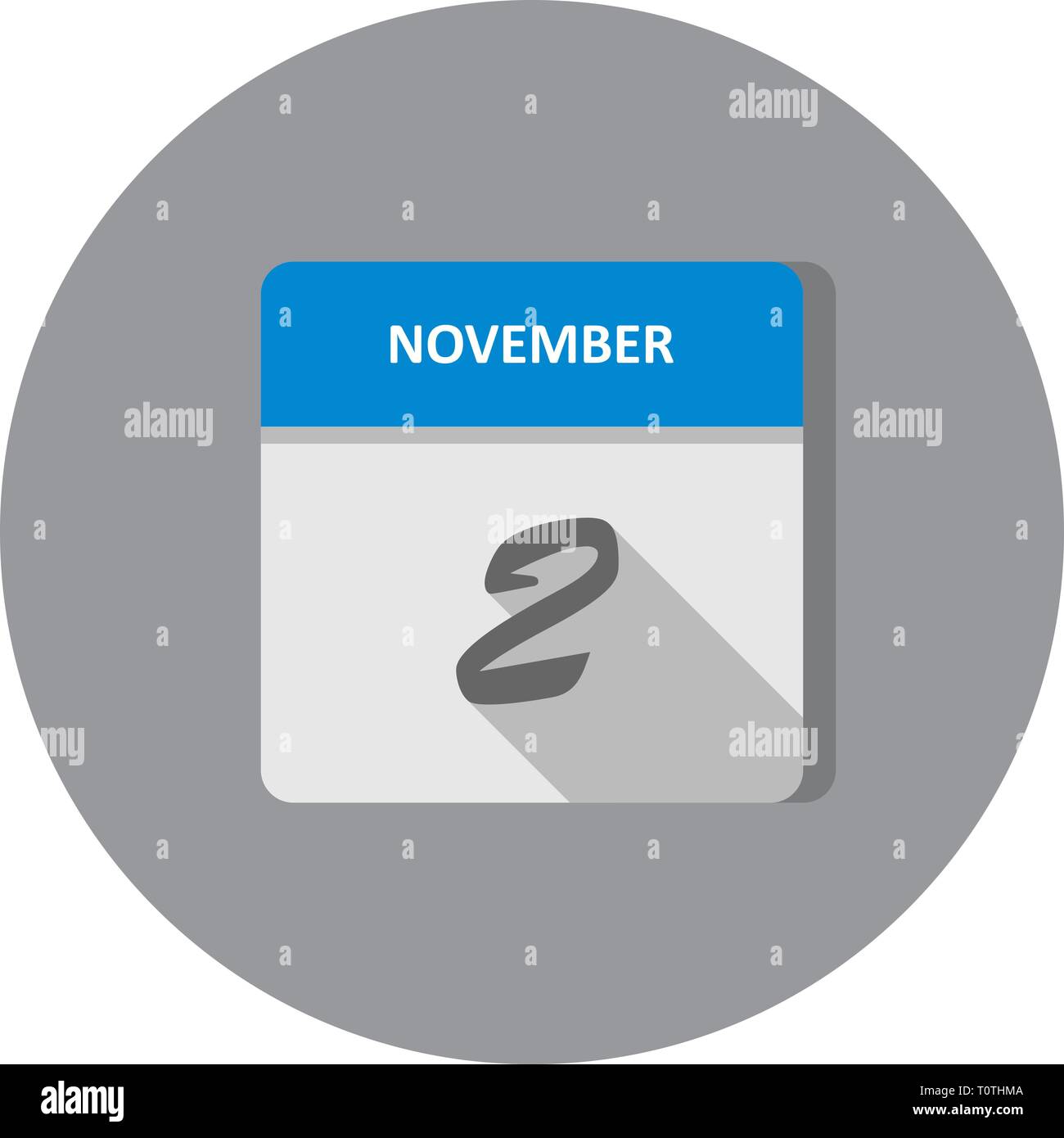 November 2nd Date on a Single Day Calendar Stock Photo - Alamy