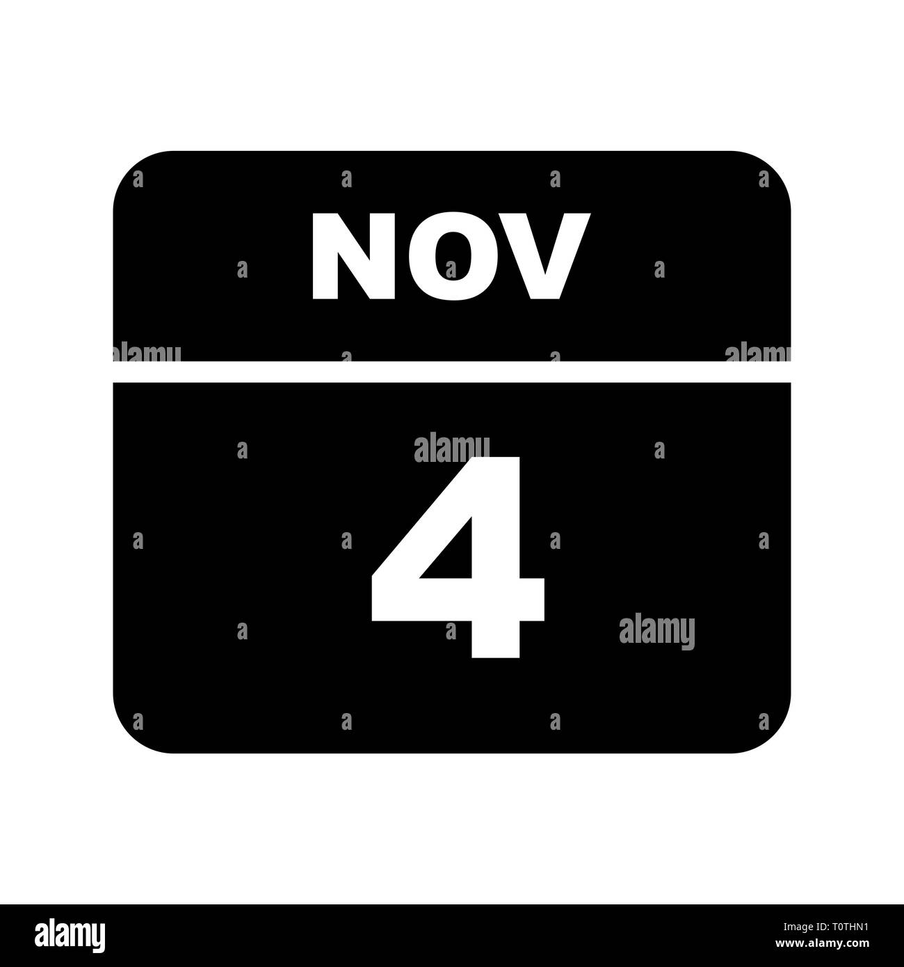 November 4th Date on a Single Day Calendar Stock Photo - Alamy
