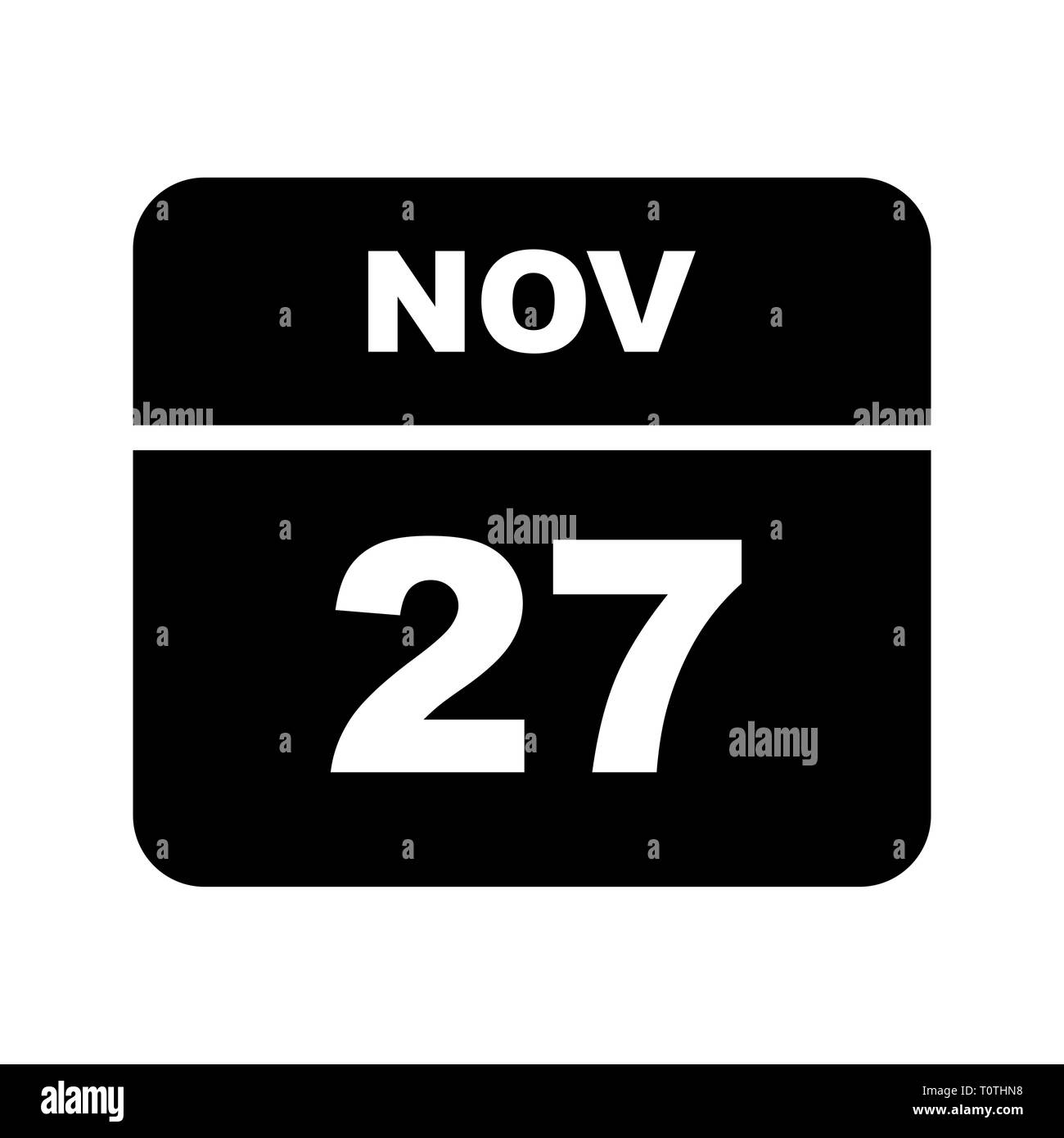November 27th Date on a Single Day Calendar Stock Photo - Alamy