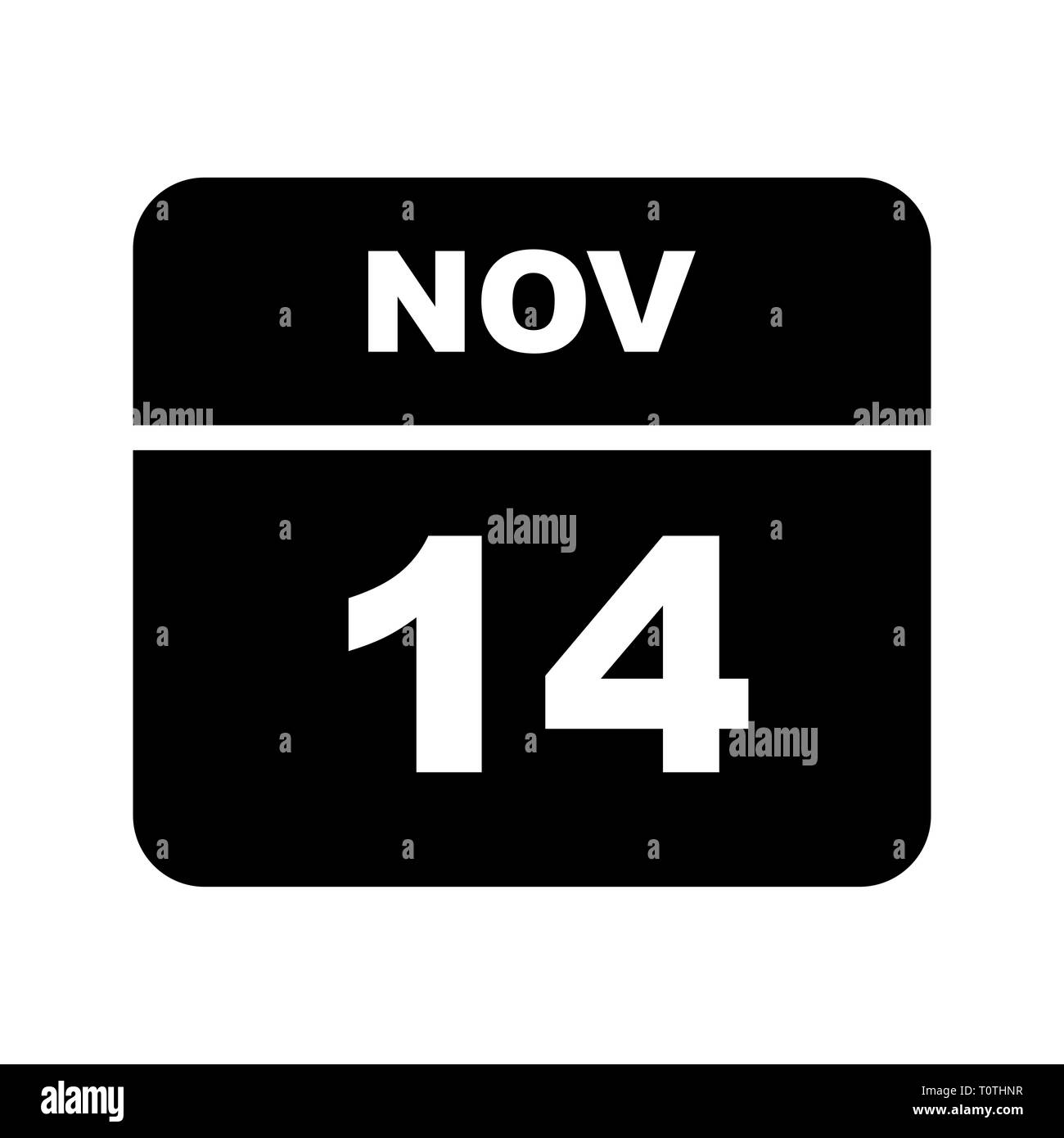 November 14th Date on a Single Day Calendar Stock Photo - Alamy