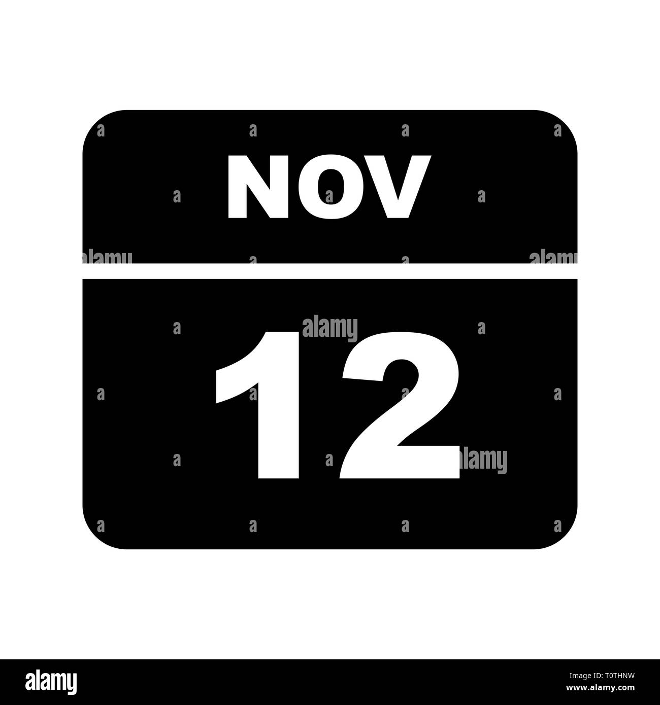 November 12th Date on a Single Day Calendar Stock Photo - Alamy