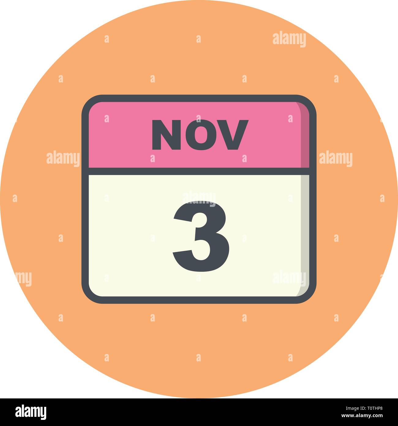 November 3rd Date on a Single Day Calendar Stock Photo - Alamy