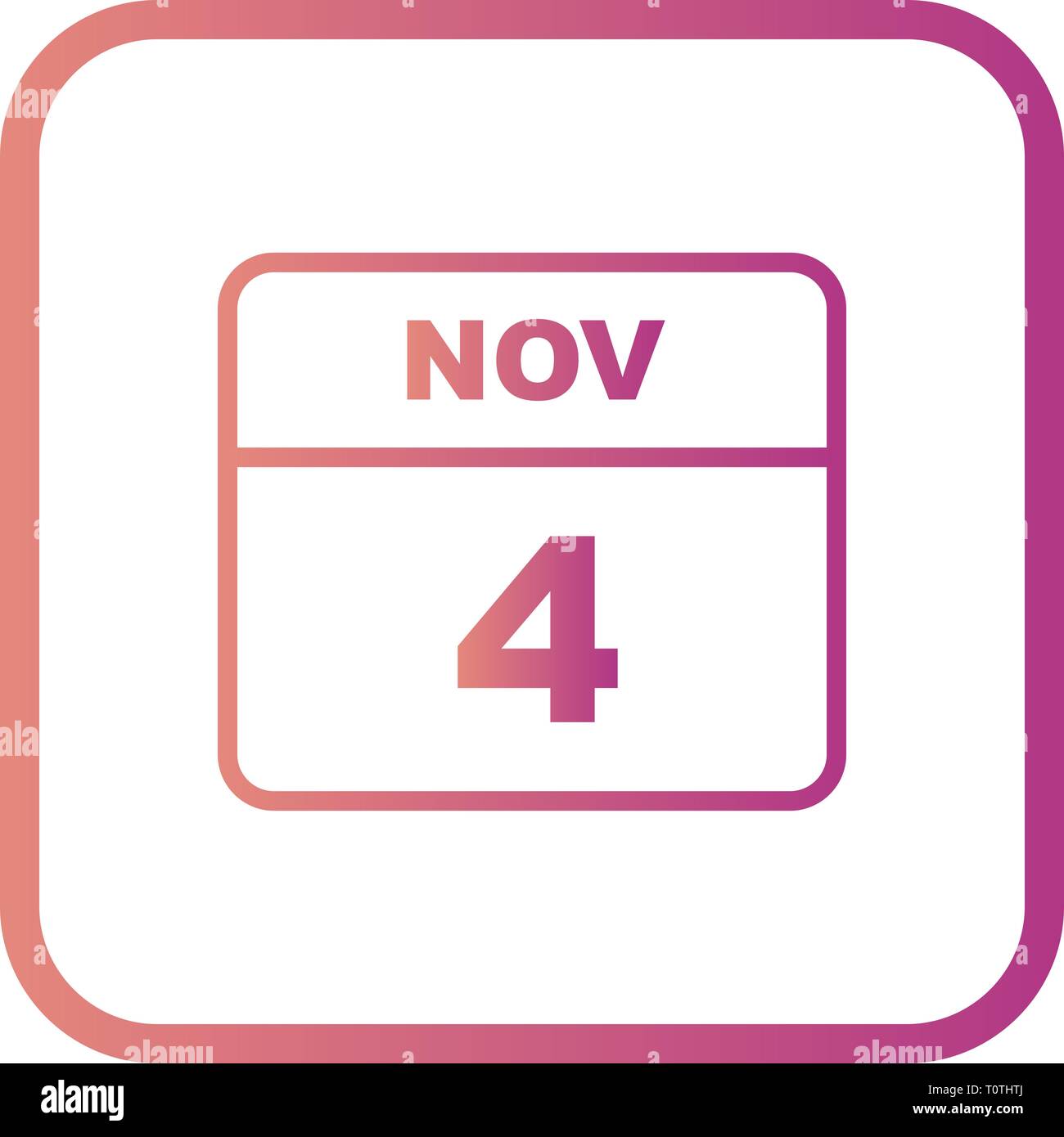 November 4th Date on a Single Day Calendar Stock Photo - Alamy