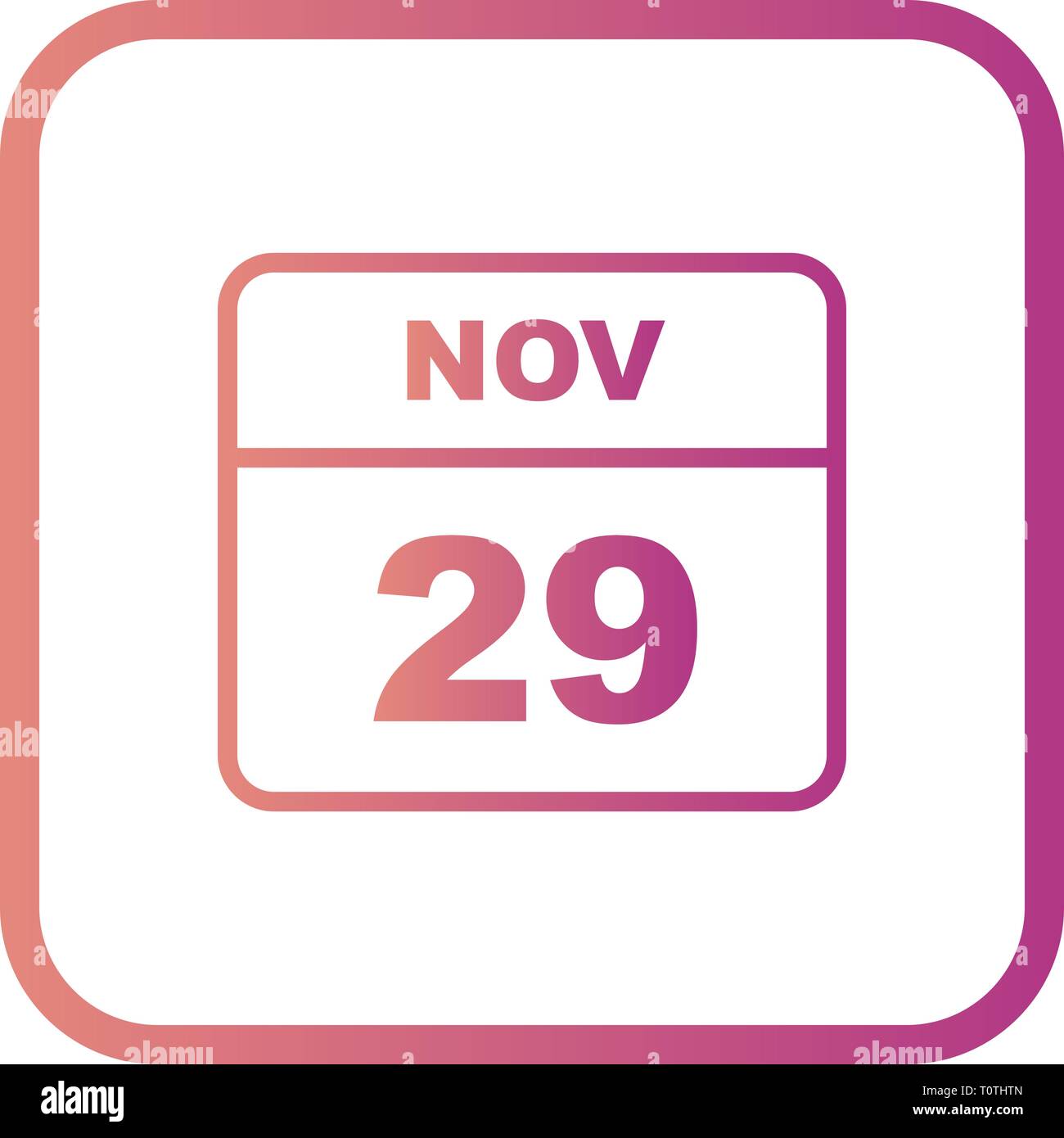 November 29th Date on a Single Day Calendar Stock Photo - Alamy