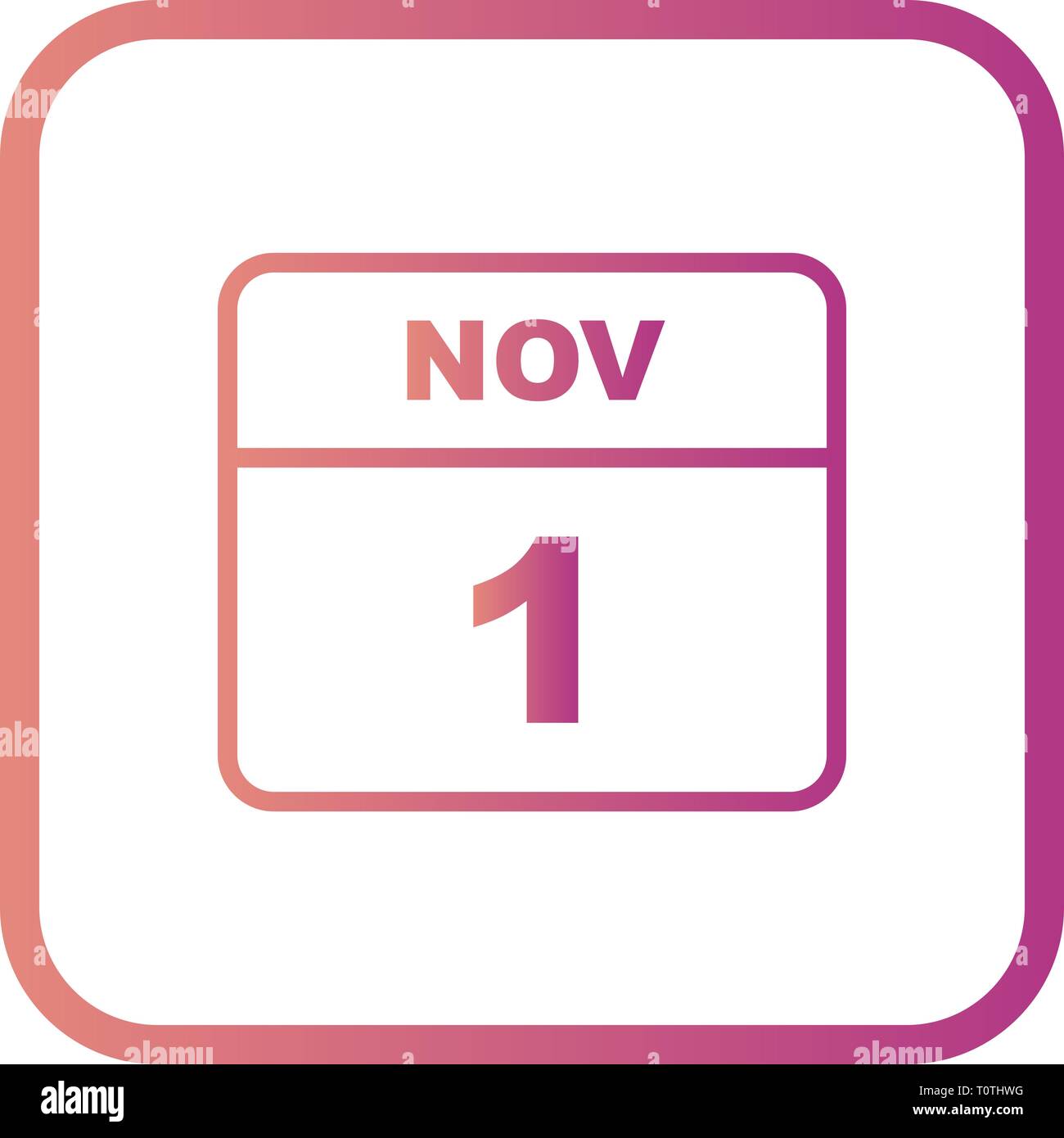 November 1st Date on a Single Day Calendar Stock Photo - Alamy
