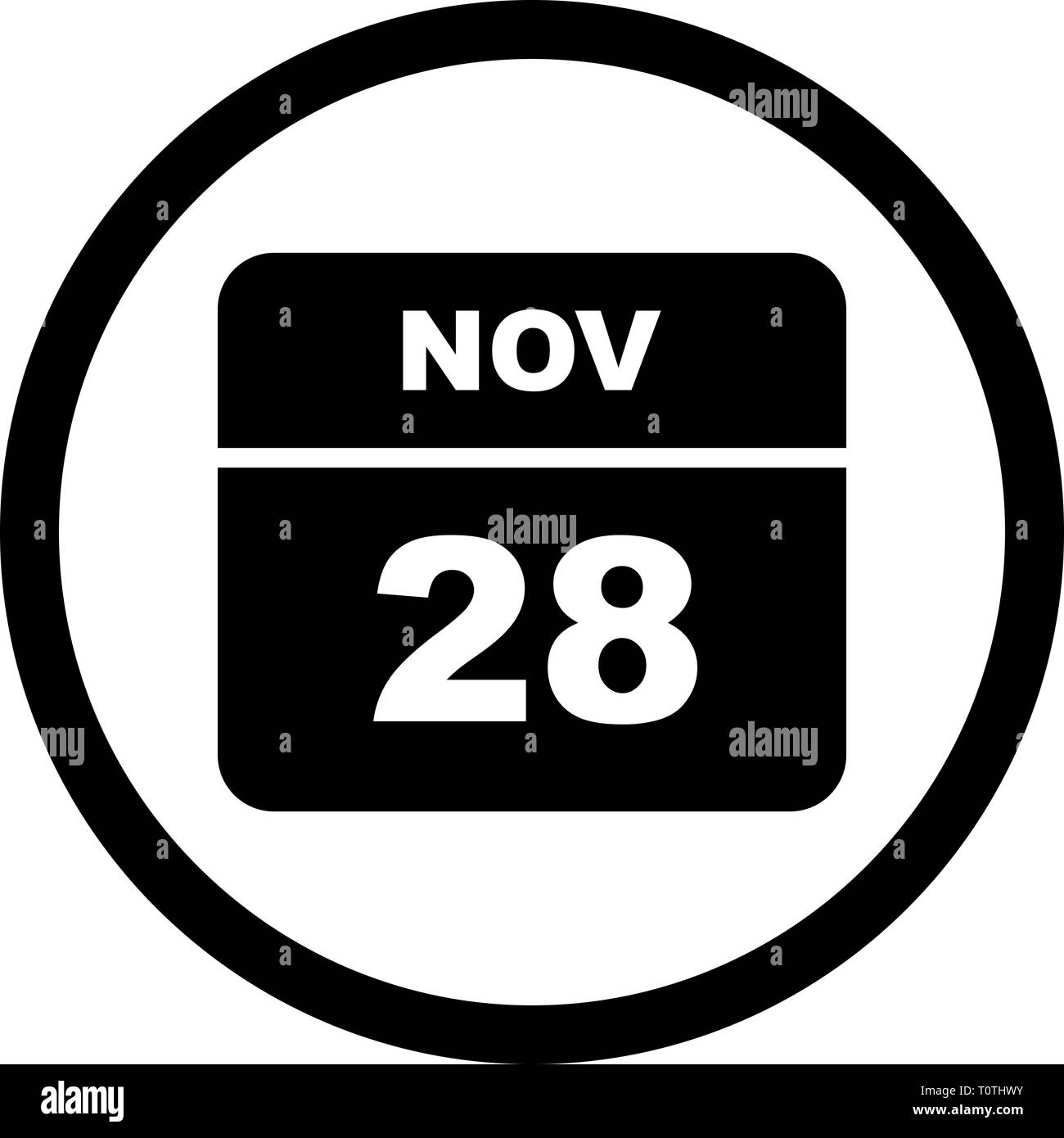November 28th Date on a Single Day Calendar Stock Photo - Alamy