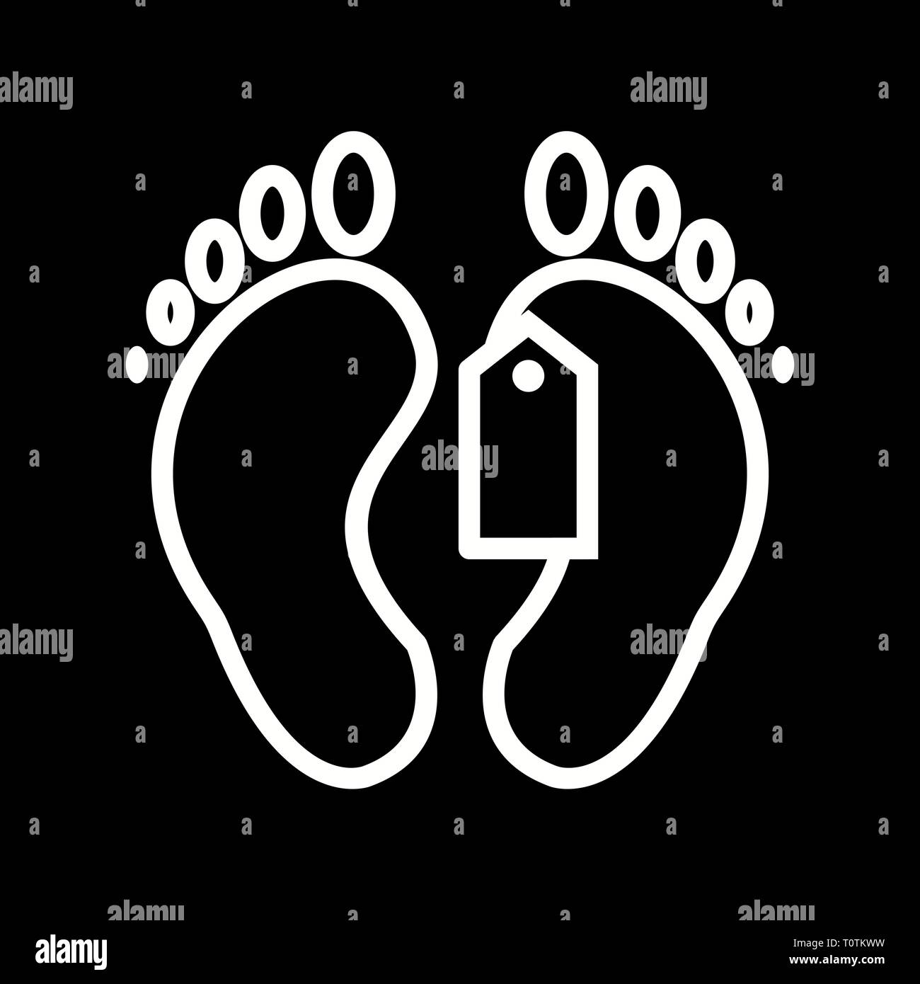 Illustration Toe Tag Icon Stock Photo - Alamy