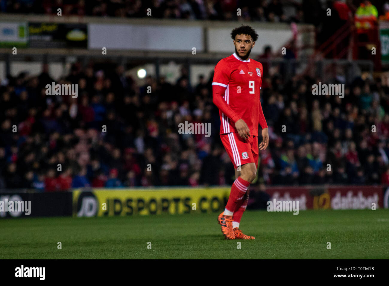 Tyler Roberts of Wales in action against Trinidad & Tobego. Wales v ...