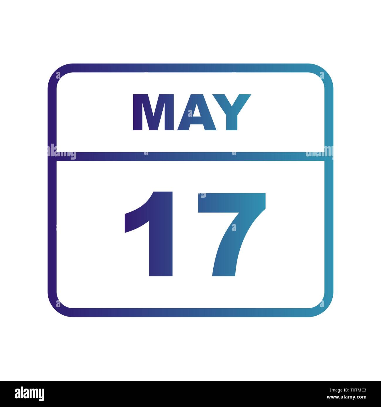 May 17th Date on a Single Day Calendar Stock Photo - Alamy