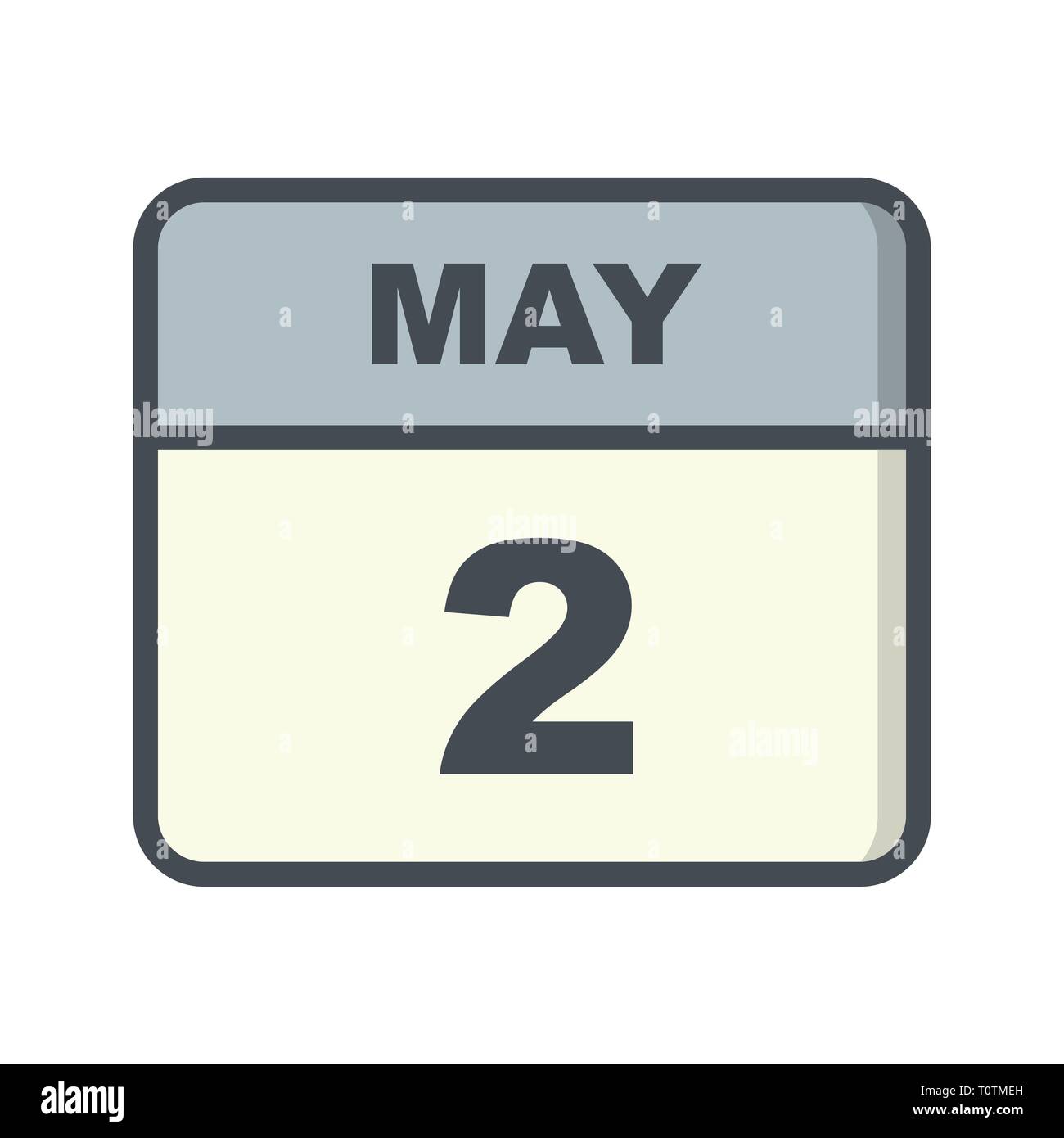 May 2nd Date on a Single Day Calendar Stock Photo - Alamy