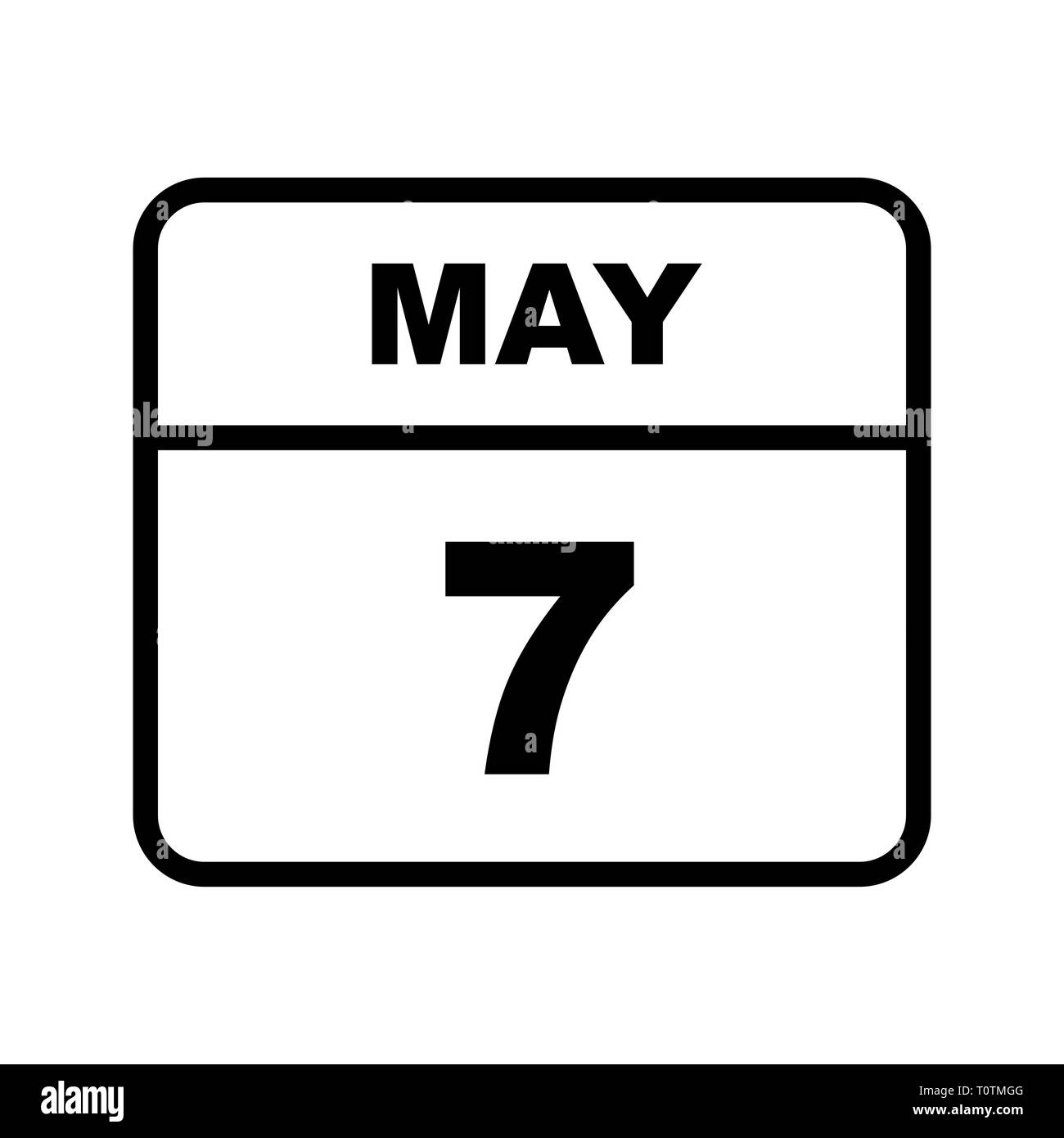 May 7th Date on a Single Day Calendar Stock Photo - Alamy