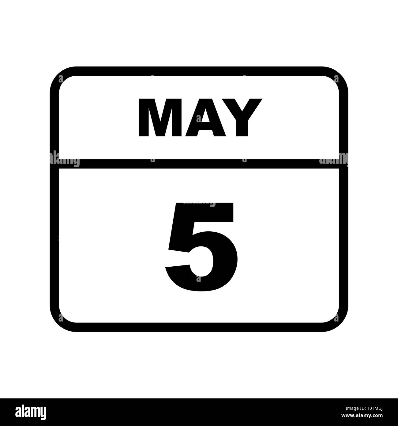 May 5th Date on a Single Day Calendar Stock Photo - Alamy