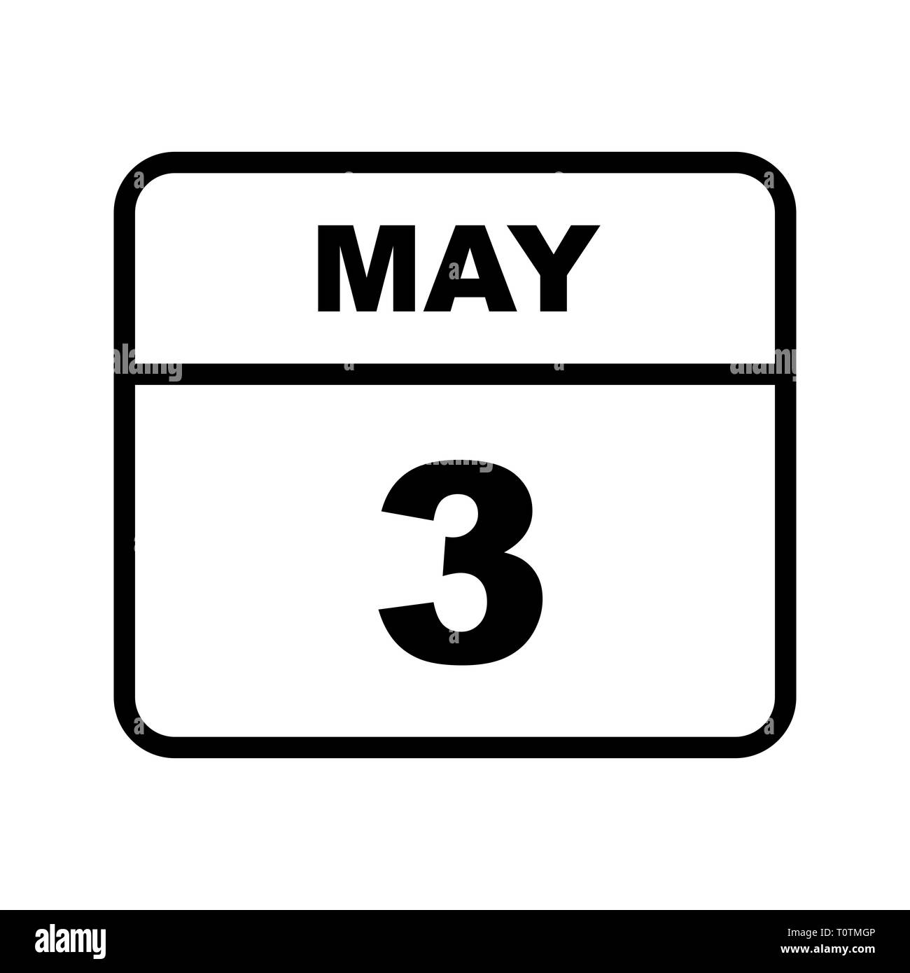 May 3rd Date on a Single Day Calendar Stock Photo - Alamy