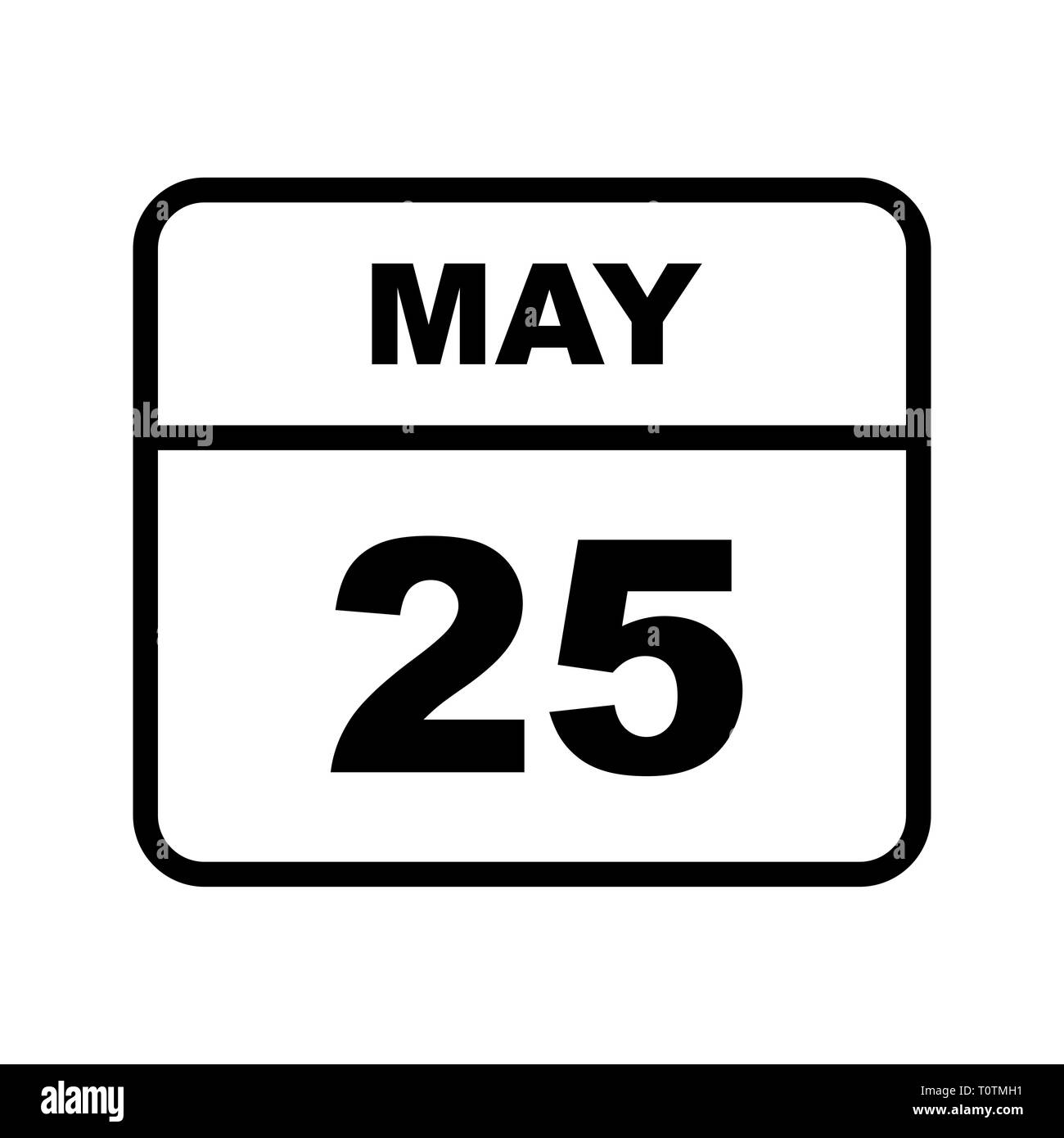 May 25th Date on a Single Day Calendar Stock Photo - Alamy