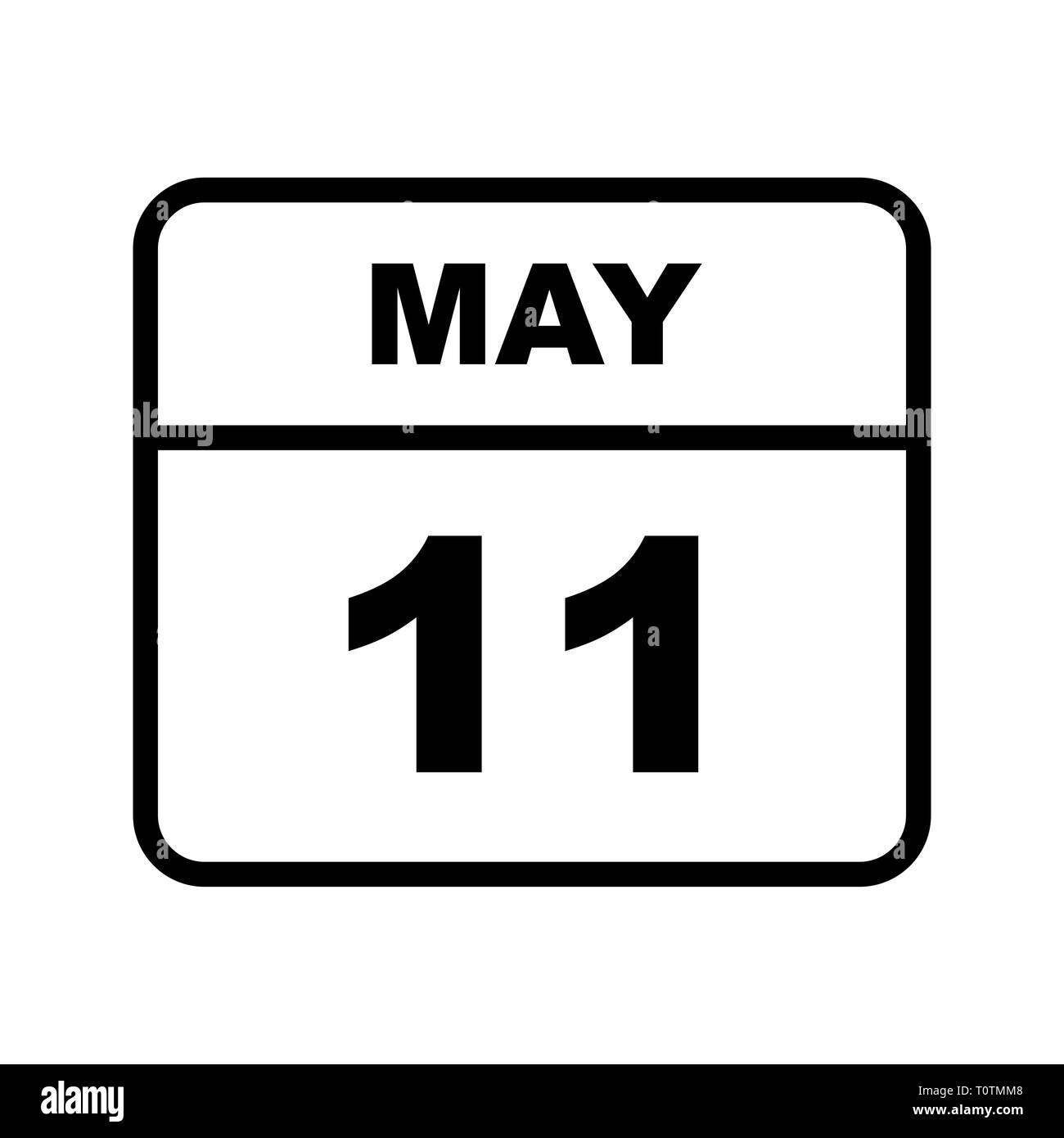 May 11th Date on a Single Day Calendar Stock Photo - Alamy