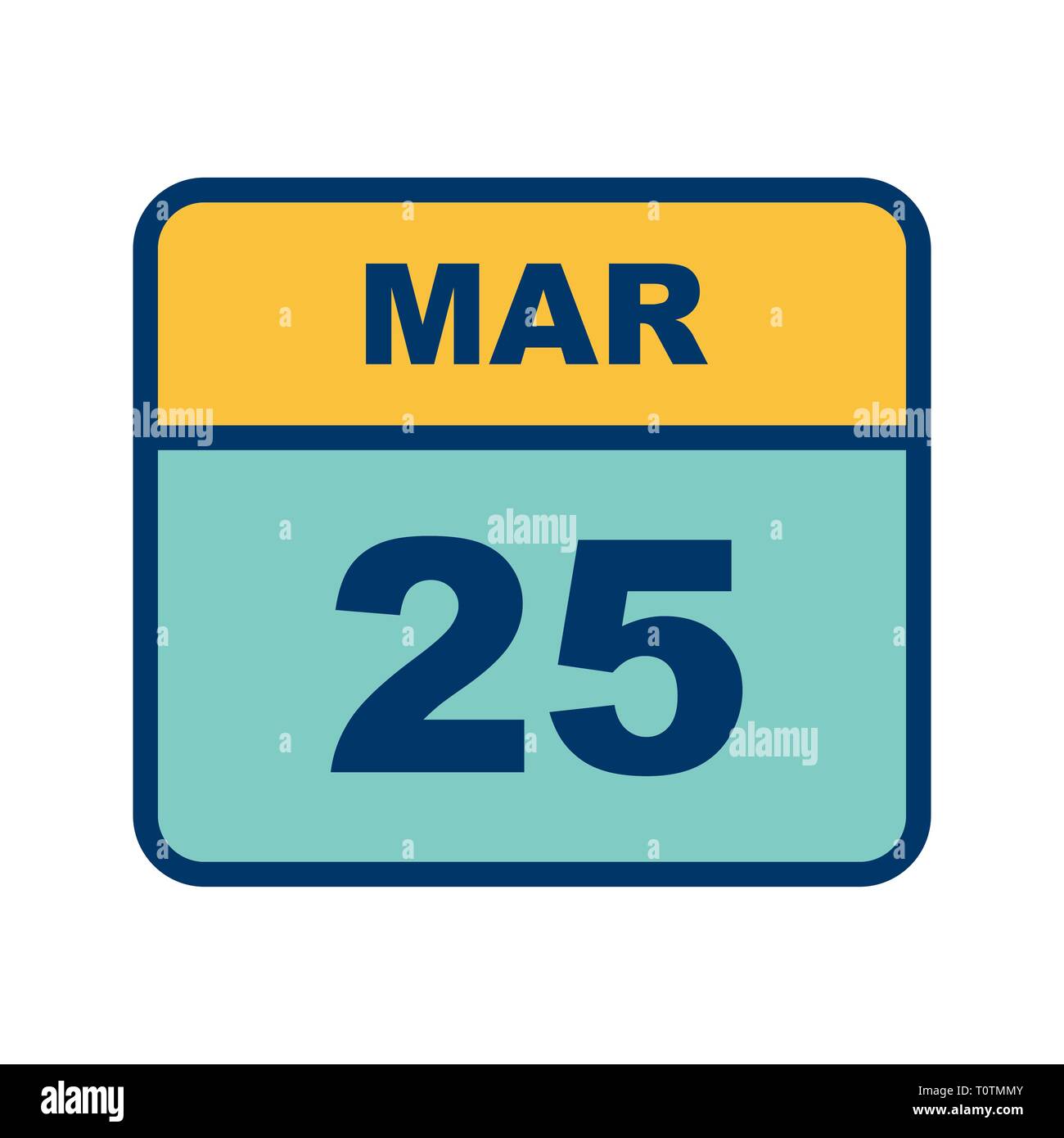 March 25th Date on a Single Day Calendar Stock Photo - Alamy