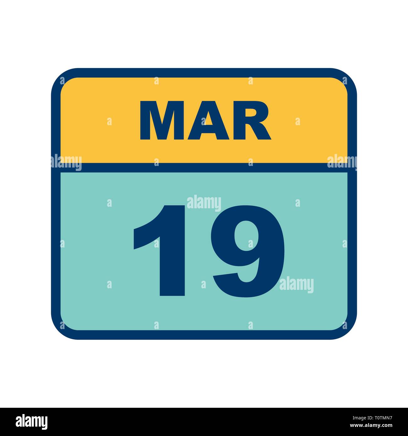 March 19th Date on a Single Day Calendar Stock Photo - Alamy