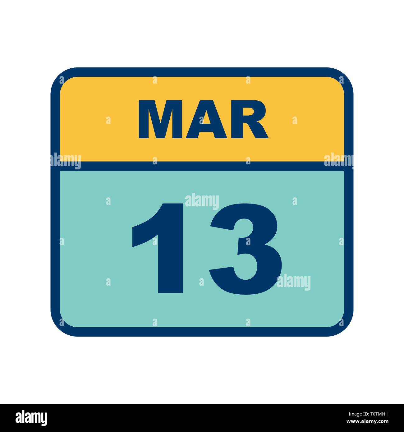 March 13th Date on a Single Day Calendar Stock Photo - Alamy
