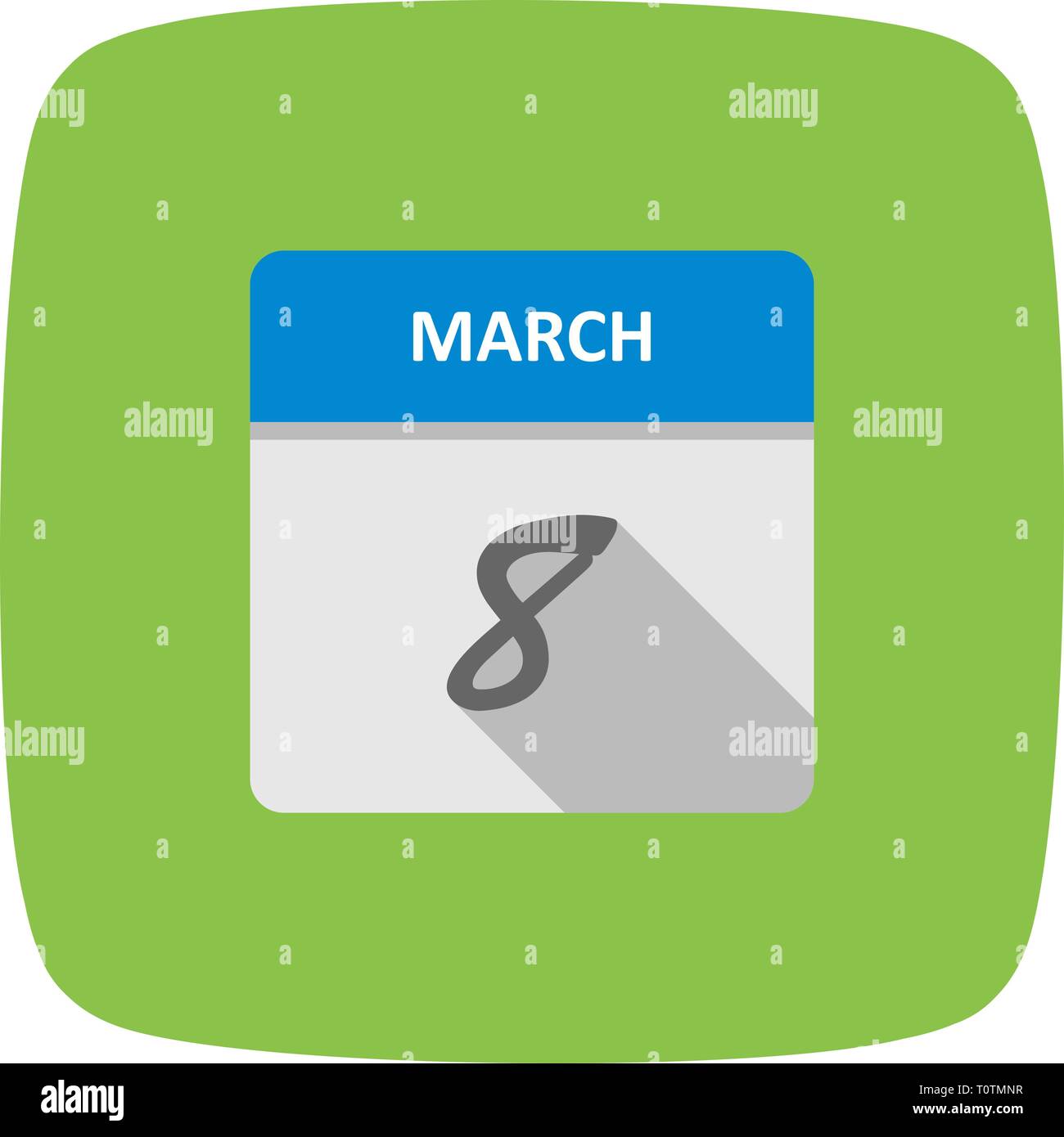 March 8th Date on a Single Day Calendar Stock Photo - Alamy