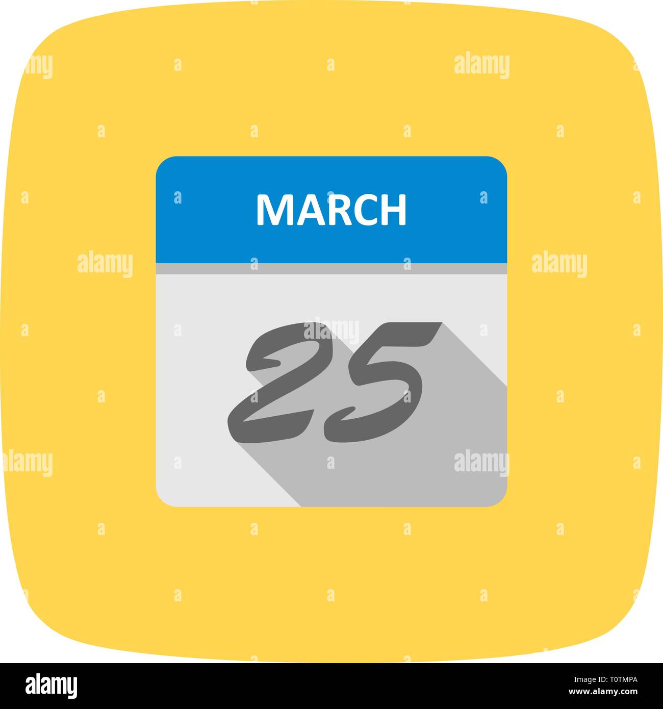 March 25th Date on a Single Day Calendar Stock Photo - Alamy