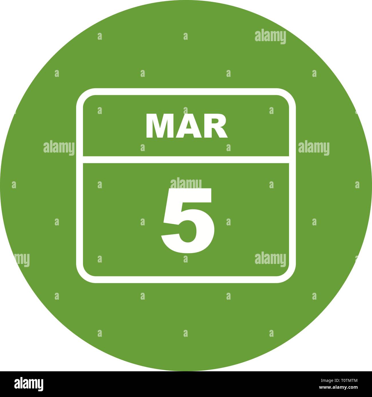 March 5th Date on a Single Day Calendar Stock Photo - Alamy