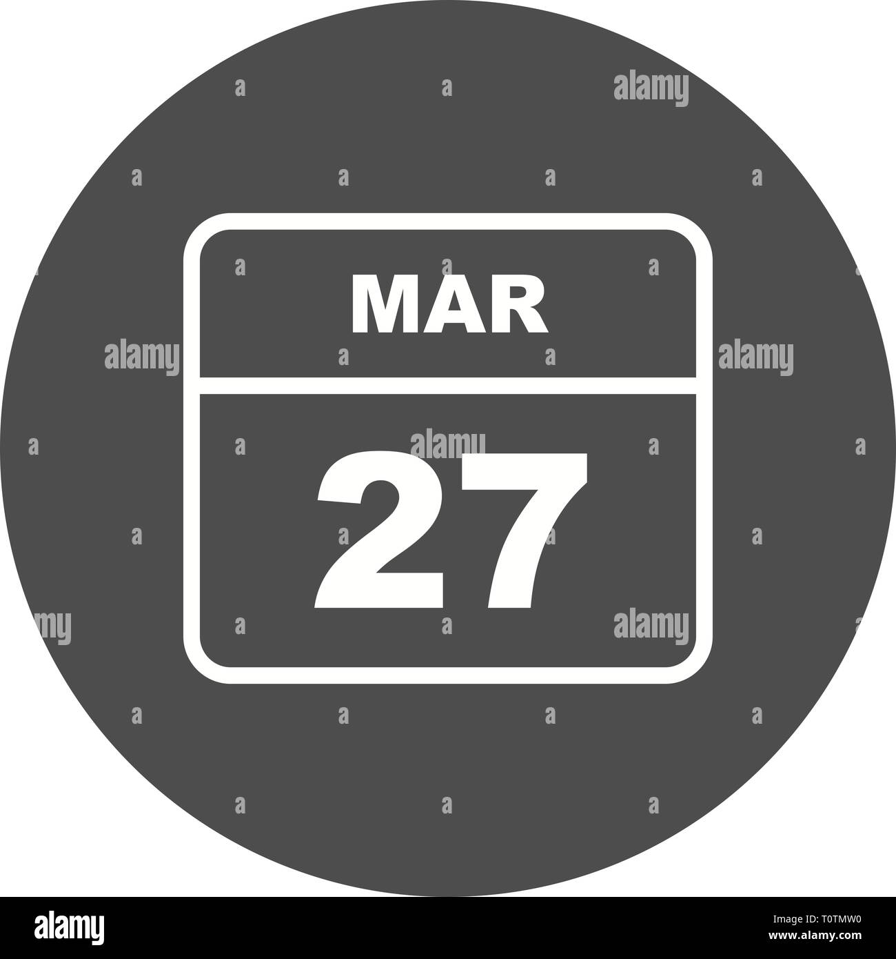 March 27th Date on a Single Day Calendar Stock Photo - Alamy