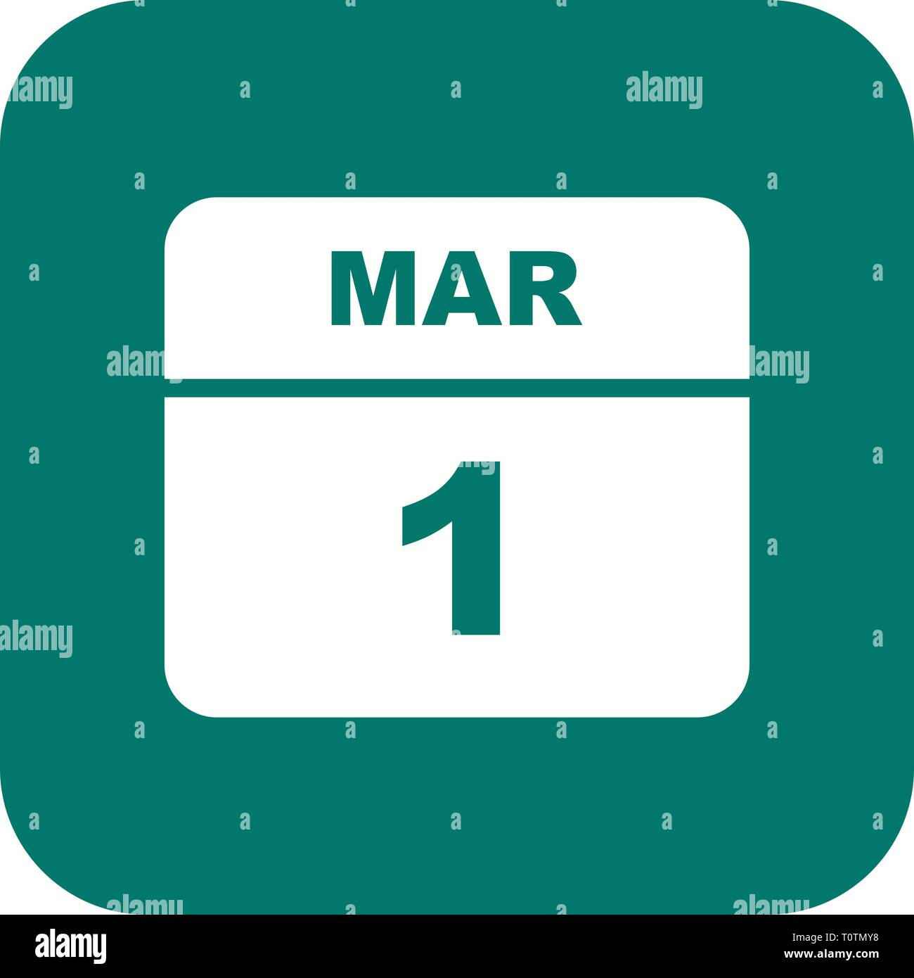 March 1st Date on a Single Day Calendar Stock Photo - Alamy